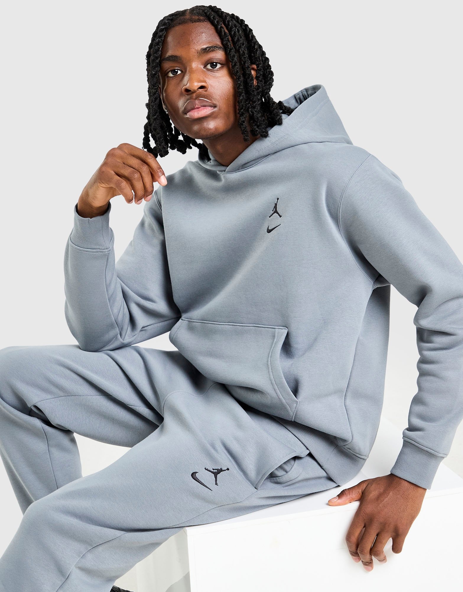 Grey Jordan Swoosh Overhead Hoodie - JD Sports Ireland