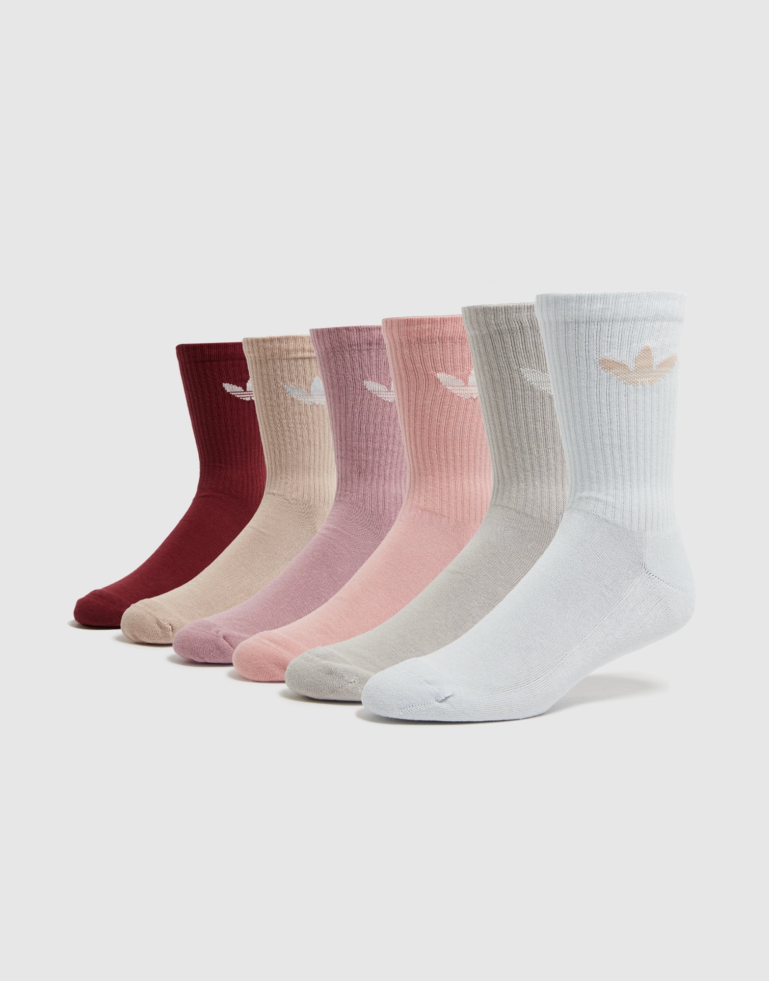 Red adidas Originals Trefoil Cushion Crew Socks 6 Pack - JD Sports NZ