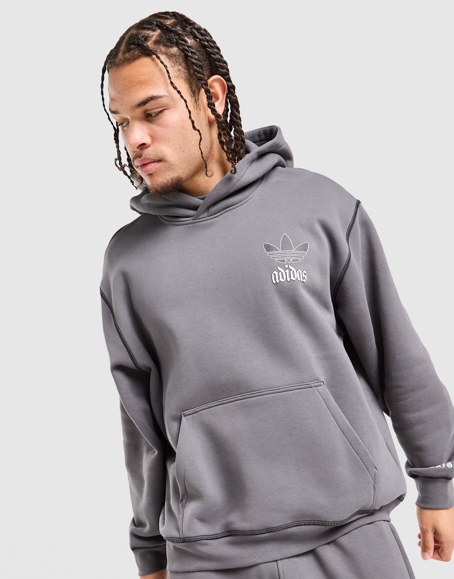 Grey adidas Originals Gothic Overhead Hoodie - JD Sports Global