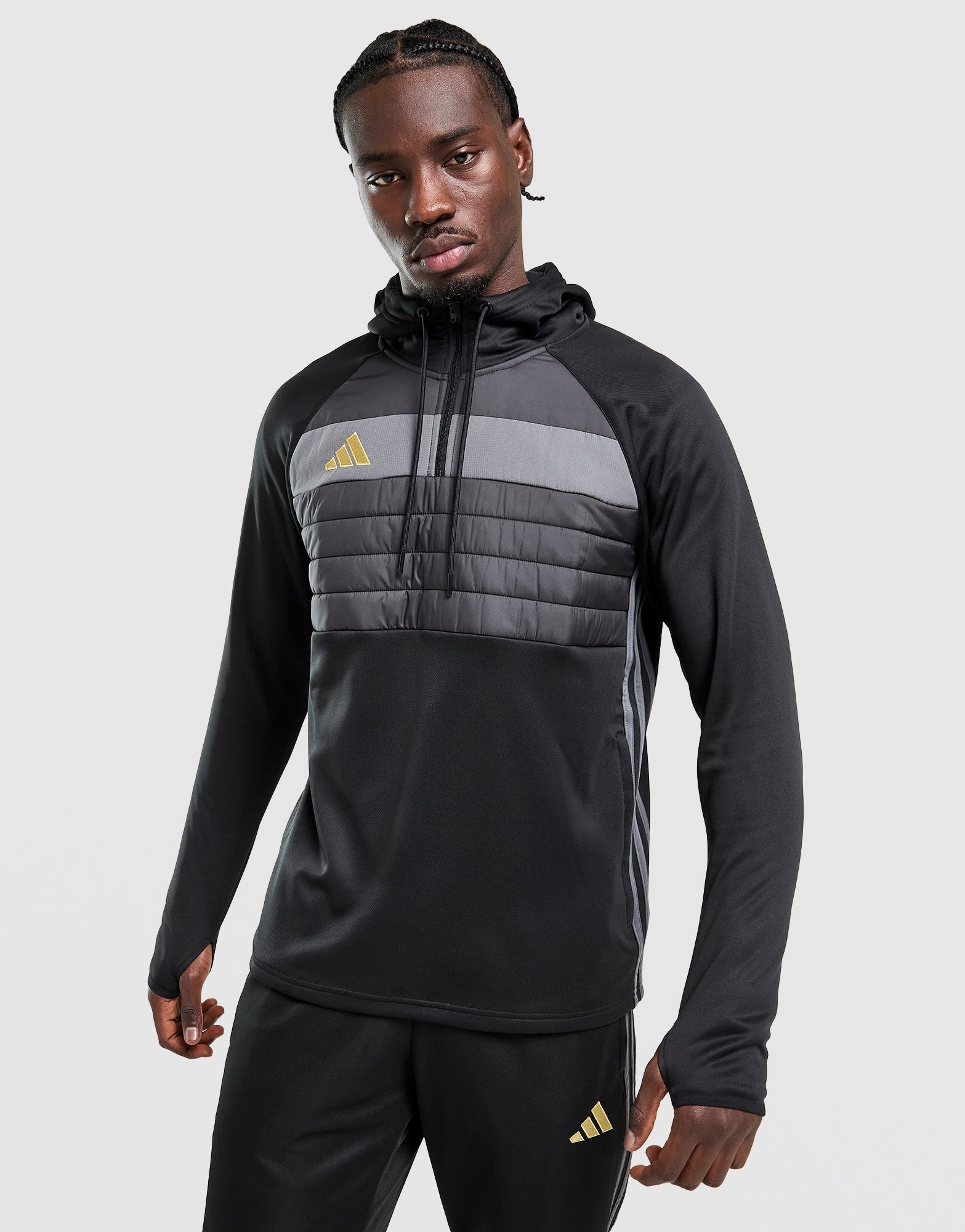 Black adidas Tiro 1/4 Zip Winterized Hoodie - JD Sports Global