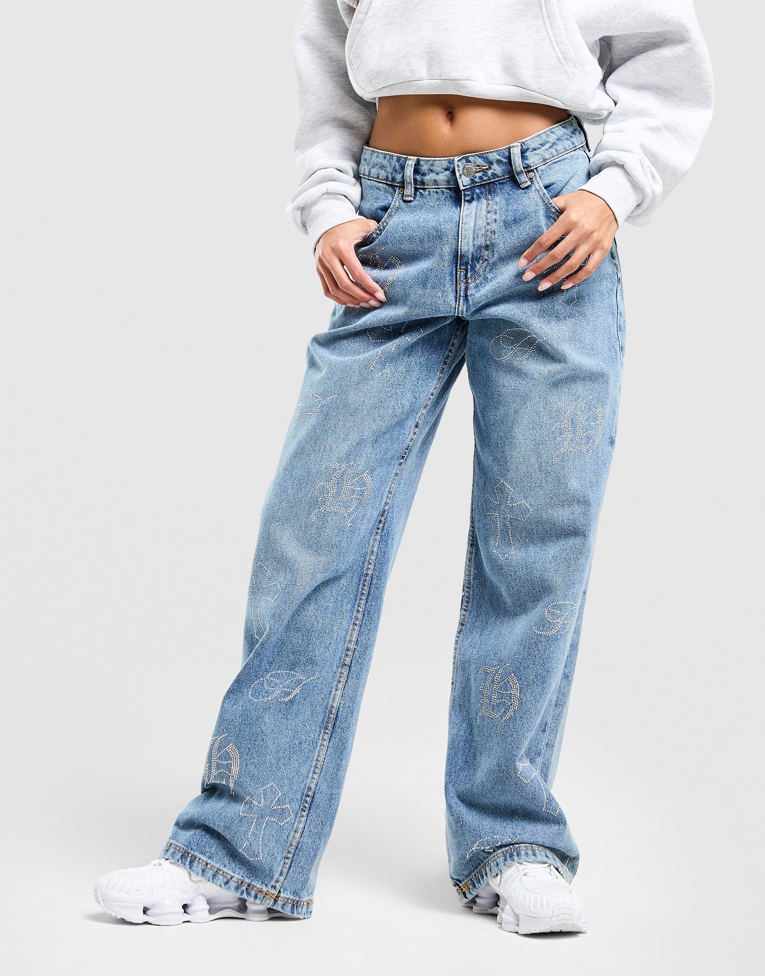 Blue Hoodrich Crystal Diamante Jeans - JD Sports Global