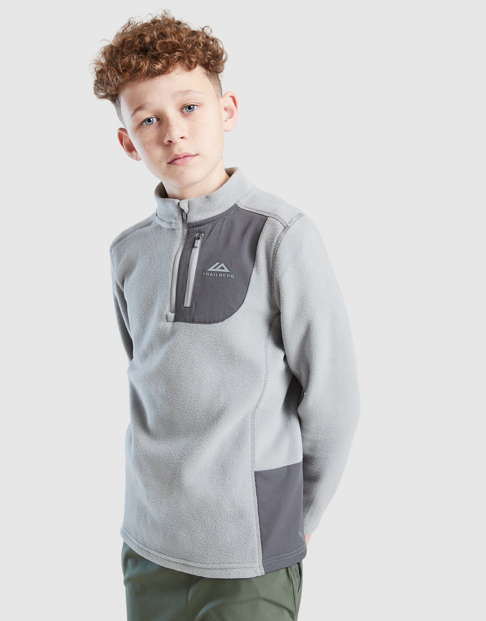 Grey Trailberg Astra Fleece 1/4 Zip Junior | JD Sports UK