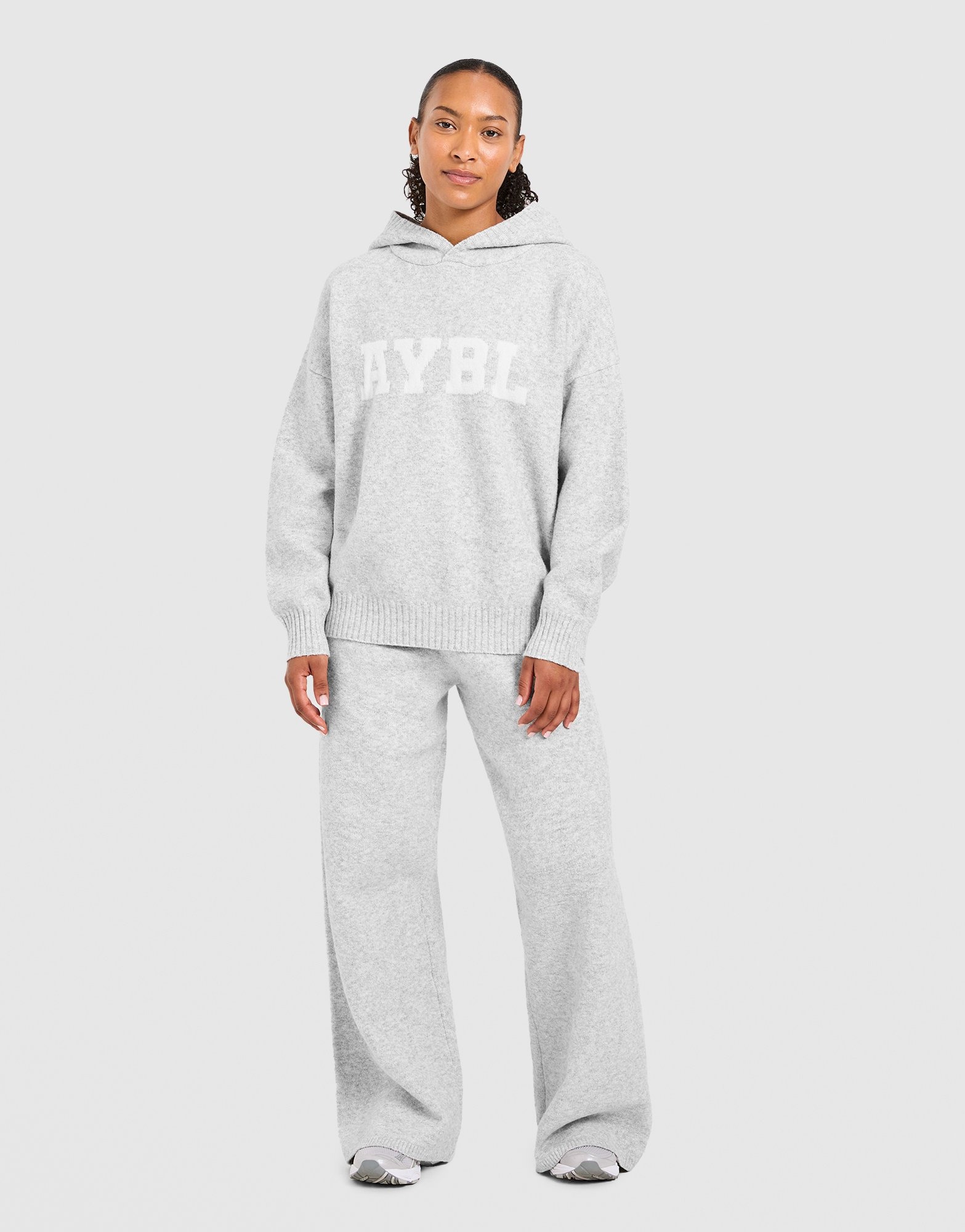 Grey AYBL Varsity Knitted Wide Joggers - JD Sports Australia