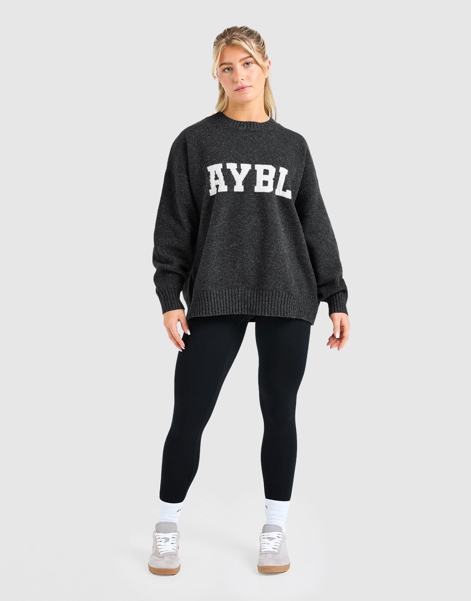 Black AYBL Varsity Knitted Crew Sweatshirt - JD Sports NZ