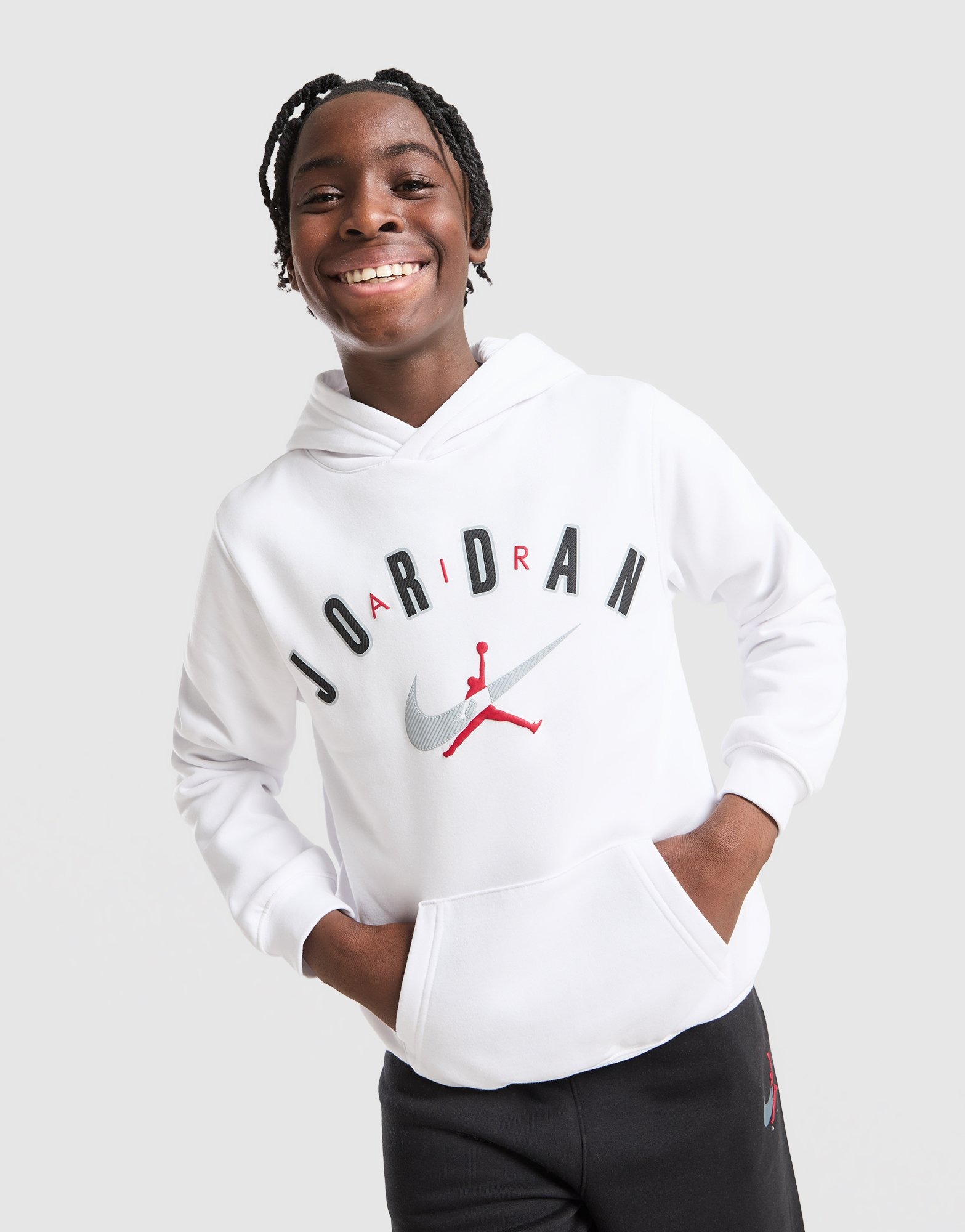White Jordan Arch Logo Fleece Hoodie Junior - JD Sports Global