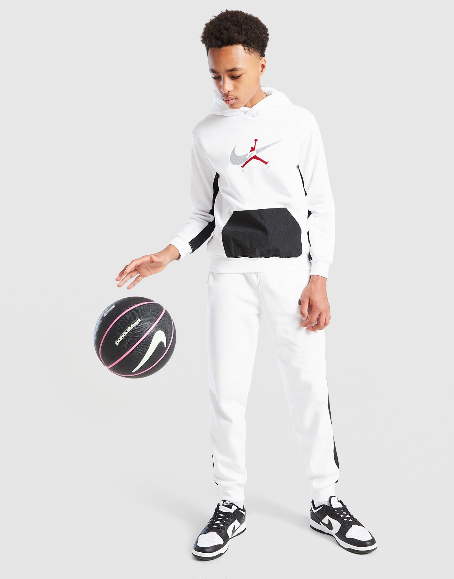 White Jordan Fleece Ripstop Overhead Tracksuit Junior - JD Sports Global