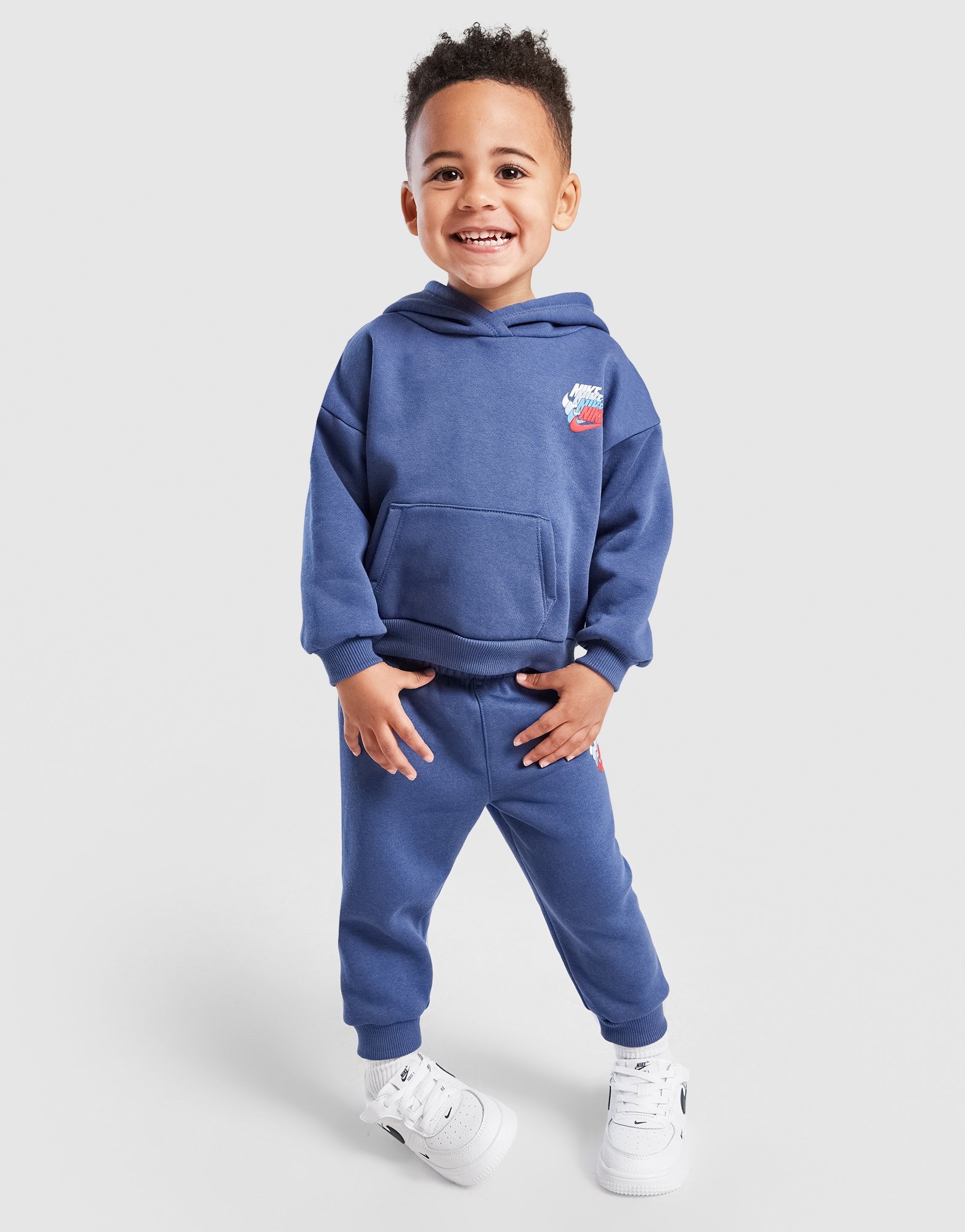 Blue Nike Repeat Swoosh Overhead Hooded Tracksuit Infant - JD Sports NZ