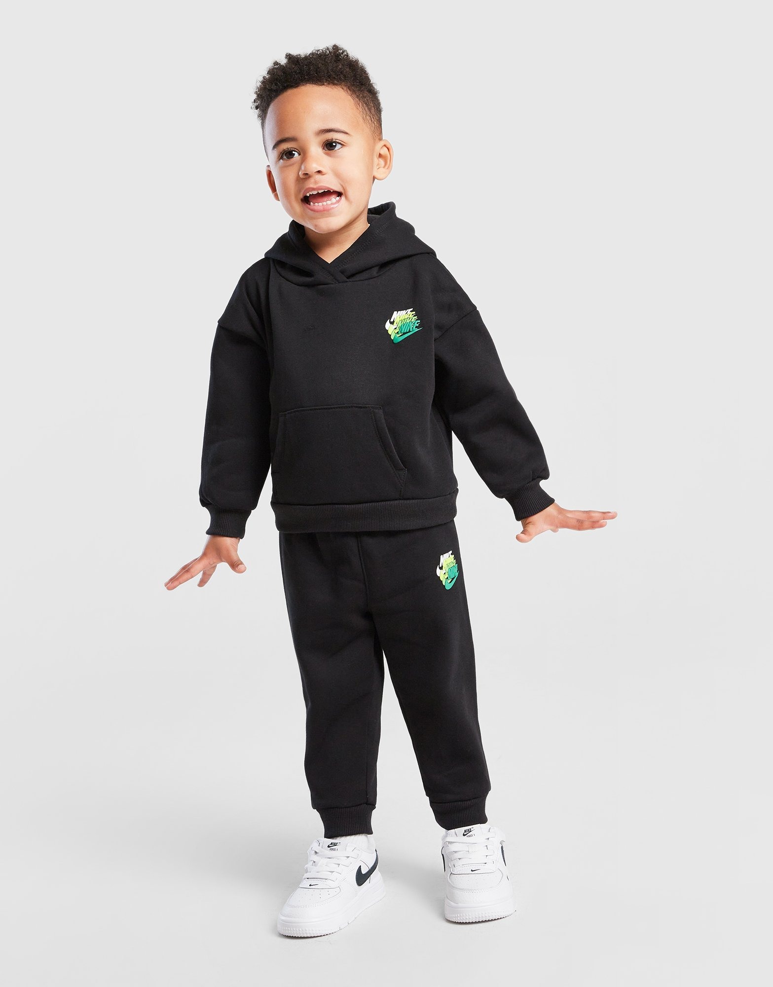 Black Nike Repeat Swoosh Overhead Hooded Tracksuit Infant - JD Sports ...