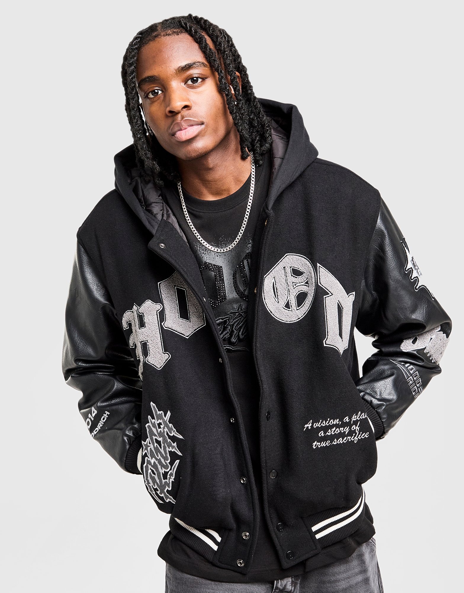Hoodrich Vertigo Varsity Jacket Noir- JD Sports France