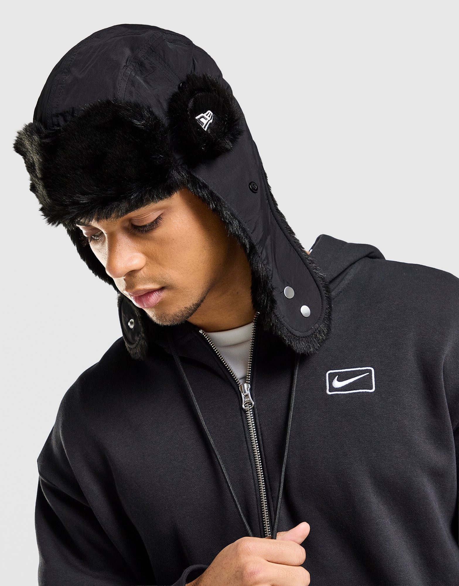 Black New Era Poly Trapper Hat - JD Sports Australia