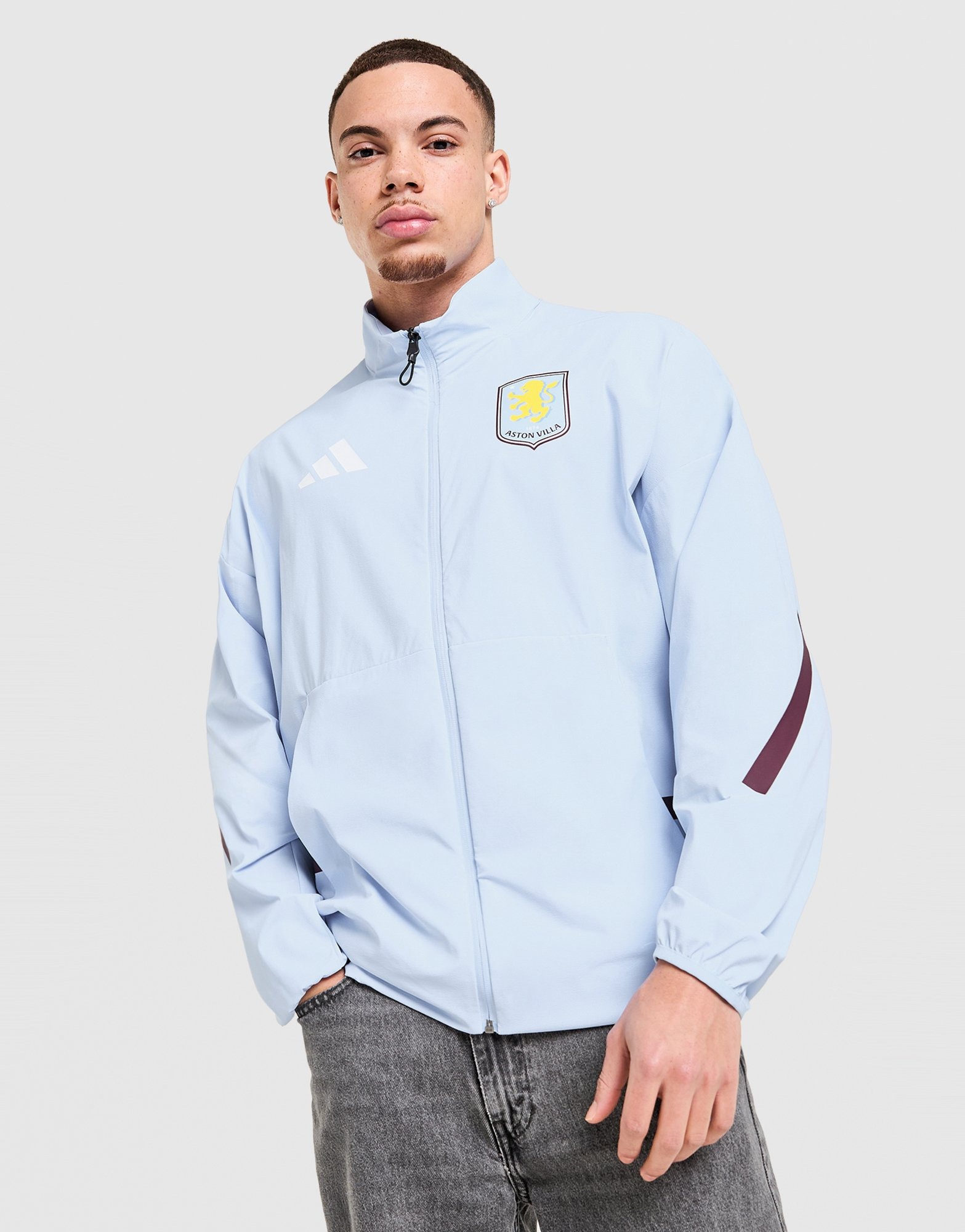 Blue adidas Aston Villa FC Anthem Jacket - JD Sports Global