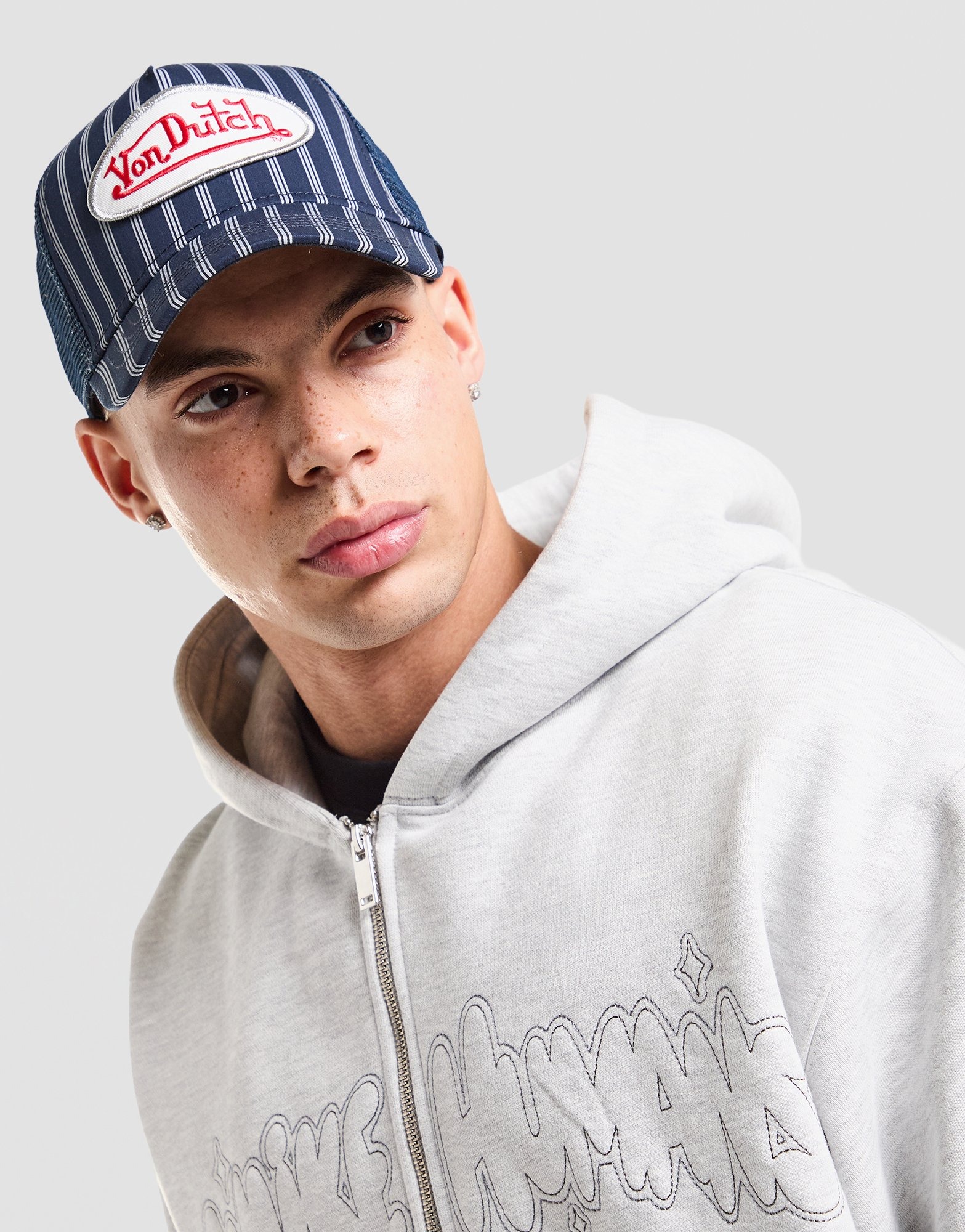Blue Von Dutch Stripe Trucker Cap - JD Sports Global