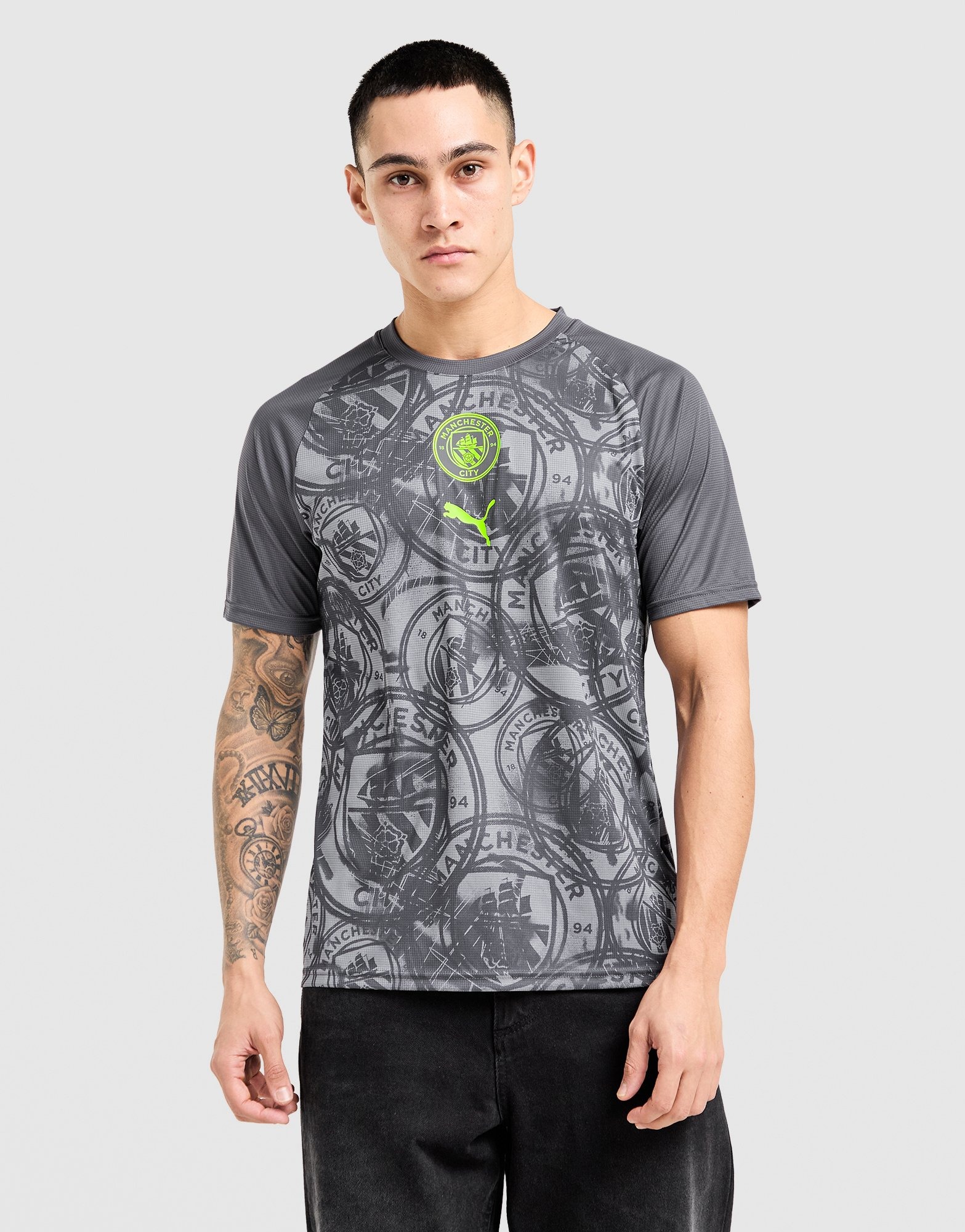 Grey PUMA Manchester City FC Warm Up Shirt - JD Sports NZ