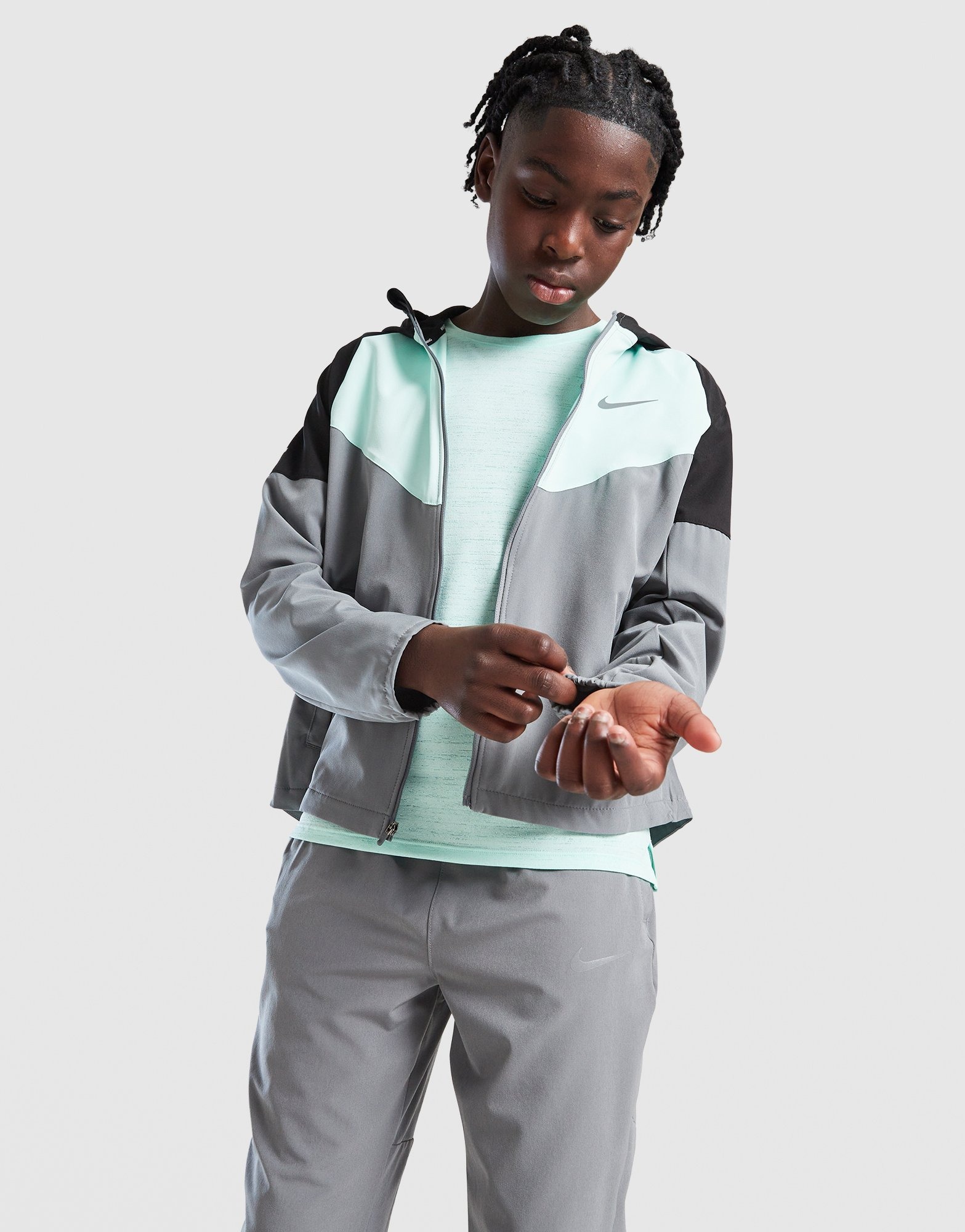 Grijs Nike Miler Colourblock Jacket Junior - JD Sports Nederland