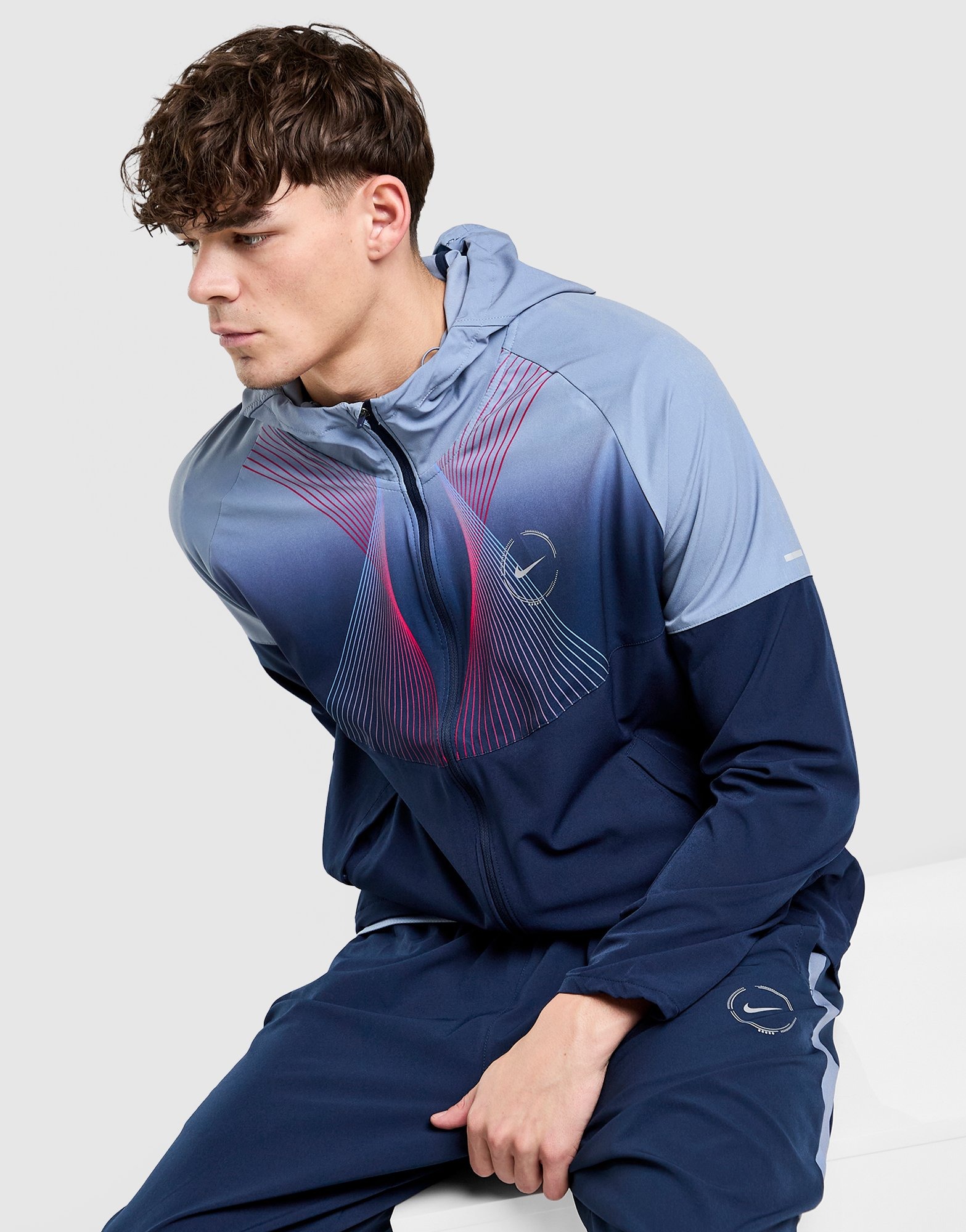 Blue Nike Miler All Over Print Jacket | JD Sports UK