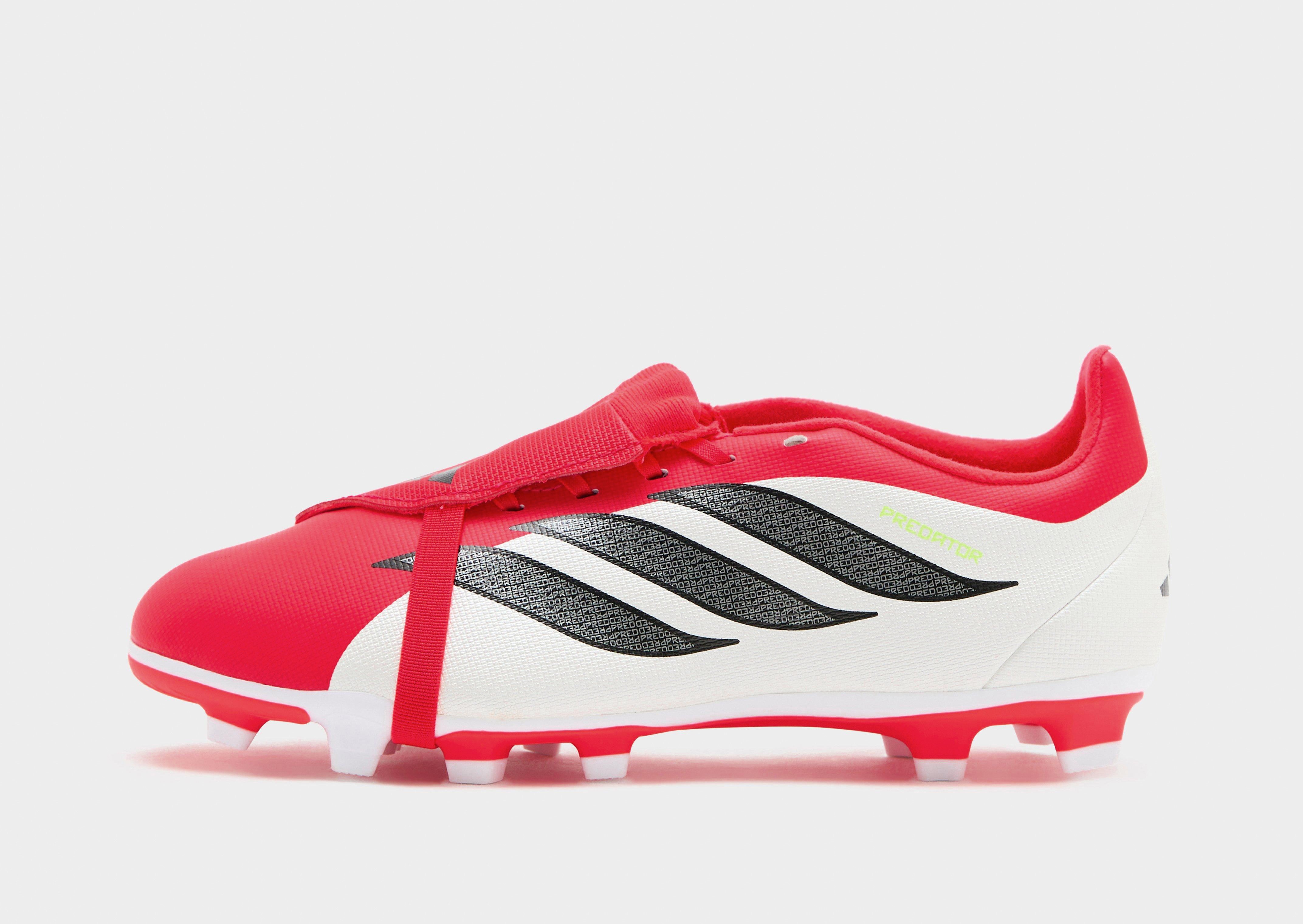 Red adidas Predator Club Fold-Over Tongue FG Junior - JD Sports NZ