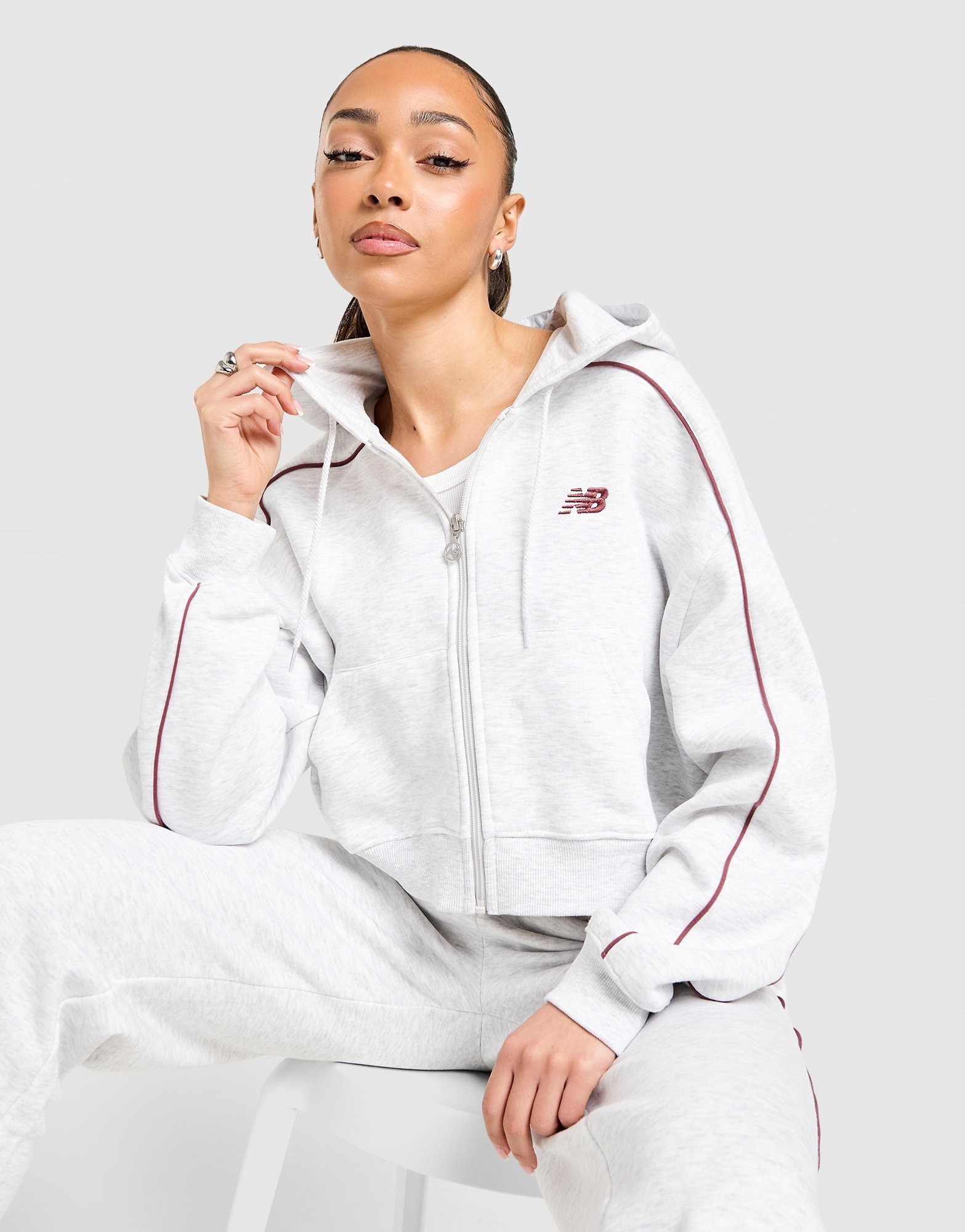 New Balance Sweat à capuche zippé Pipe Gris- JD Sports France