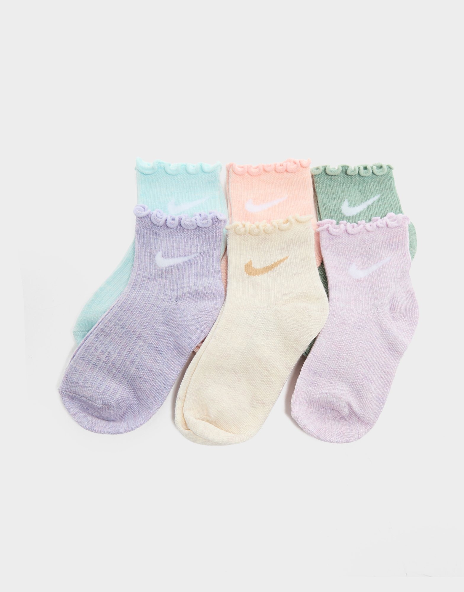 Multi Nike 6-Pack Ruffle Ankle Socks Children | JD Sports UK