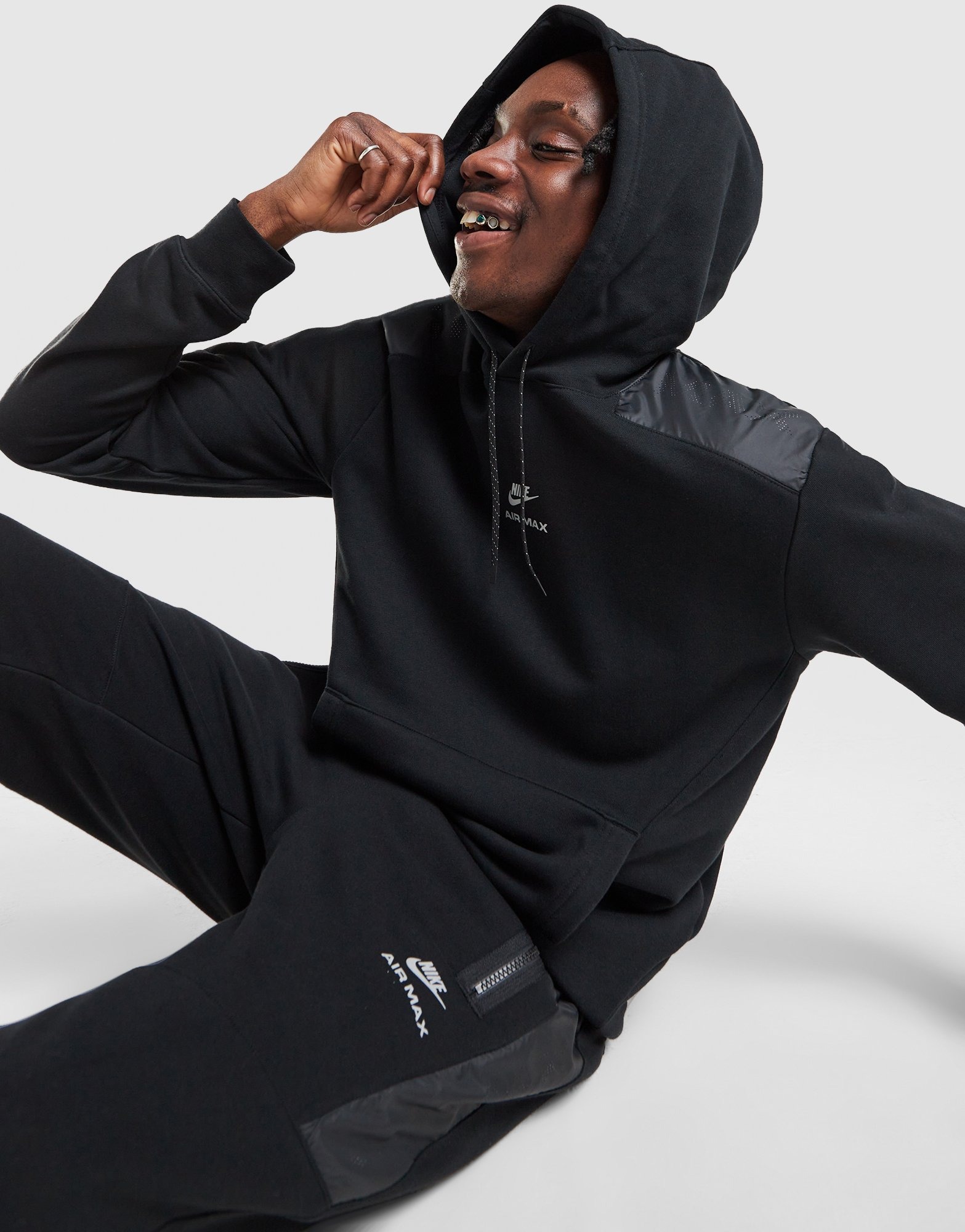 Black Nike Air Max Fleece Overhead Hoodie - JD Sports Global