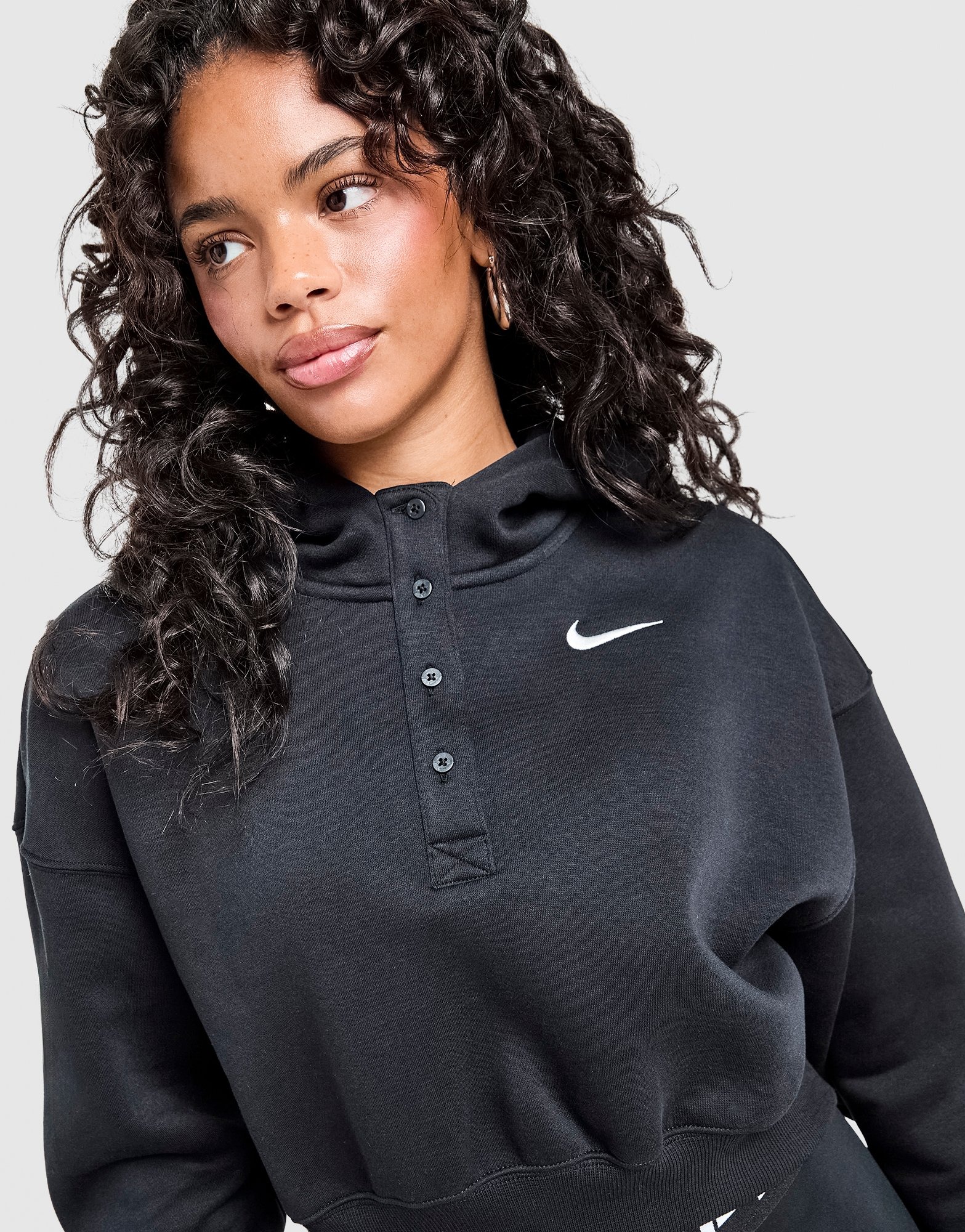 Nike Sweat à capuche Crop Phoenix Henley Noir- JD Sports France