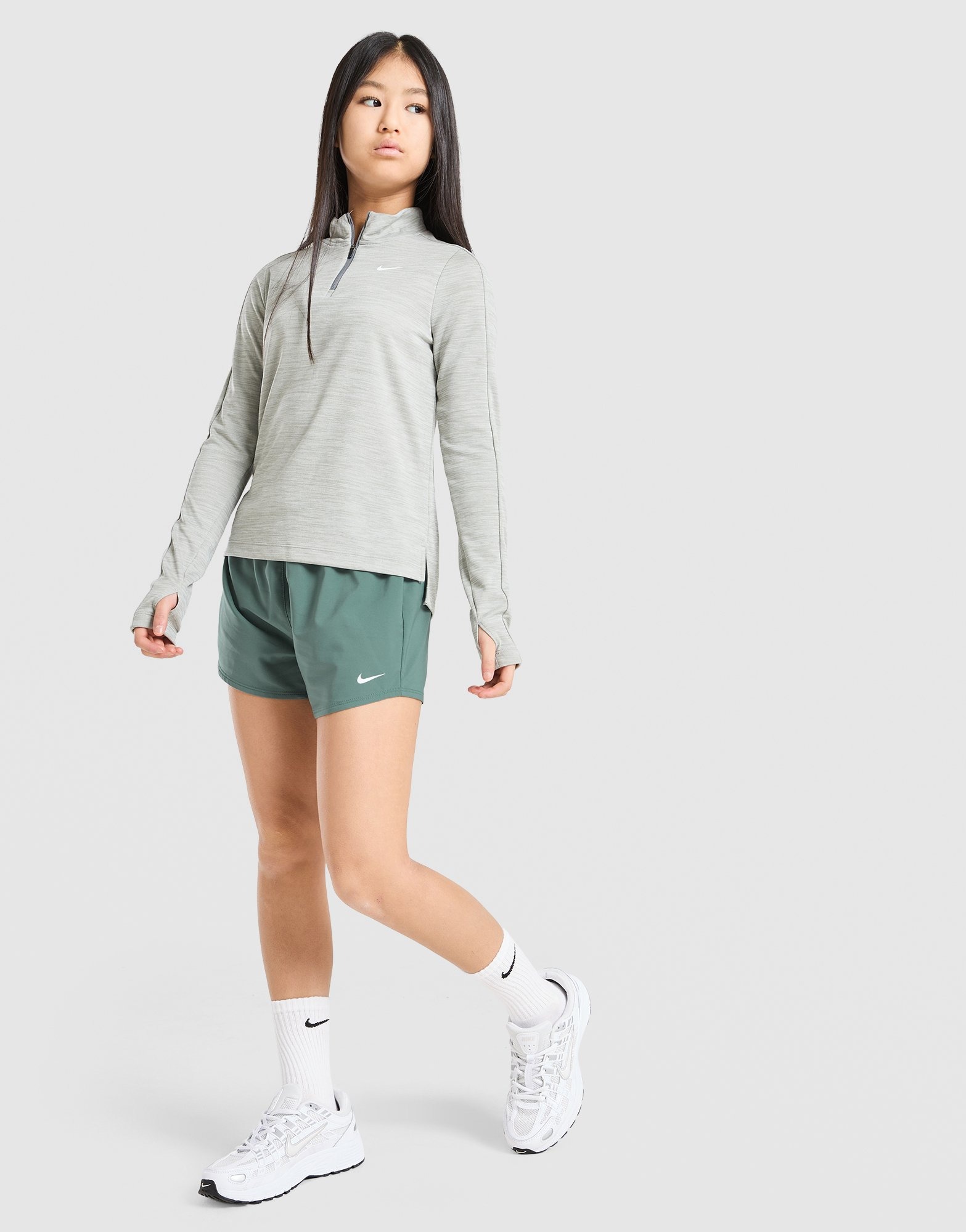 Green Nike Girls' Dri-FIT Woven Shorts Junior | JD Sports UK