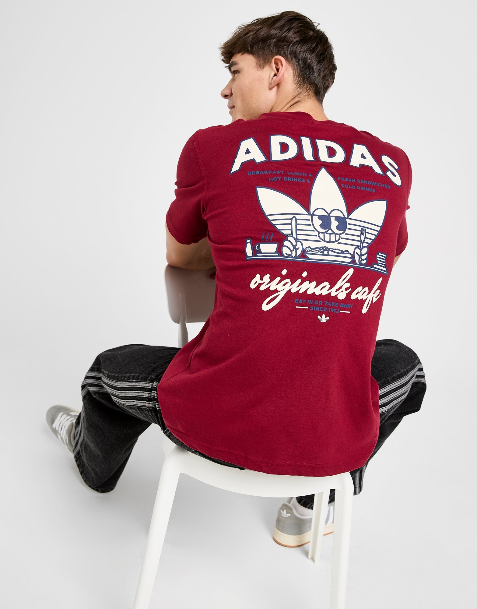 Red adidas Originals Cafe T-Shirt - JD Sports NZ
