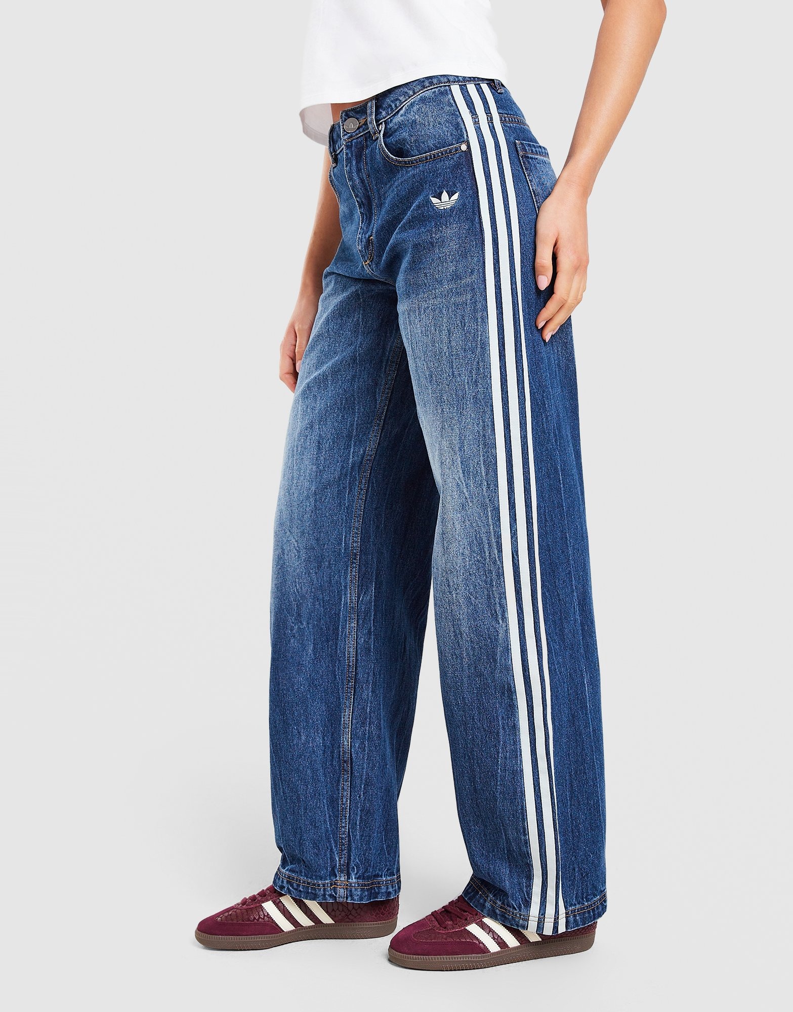 Blue adidas Originals 3-Stripes Dad Jeans - JD Sports NZ