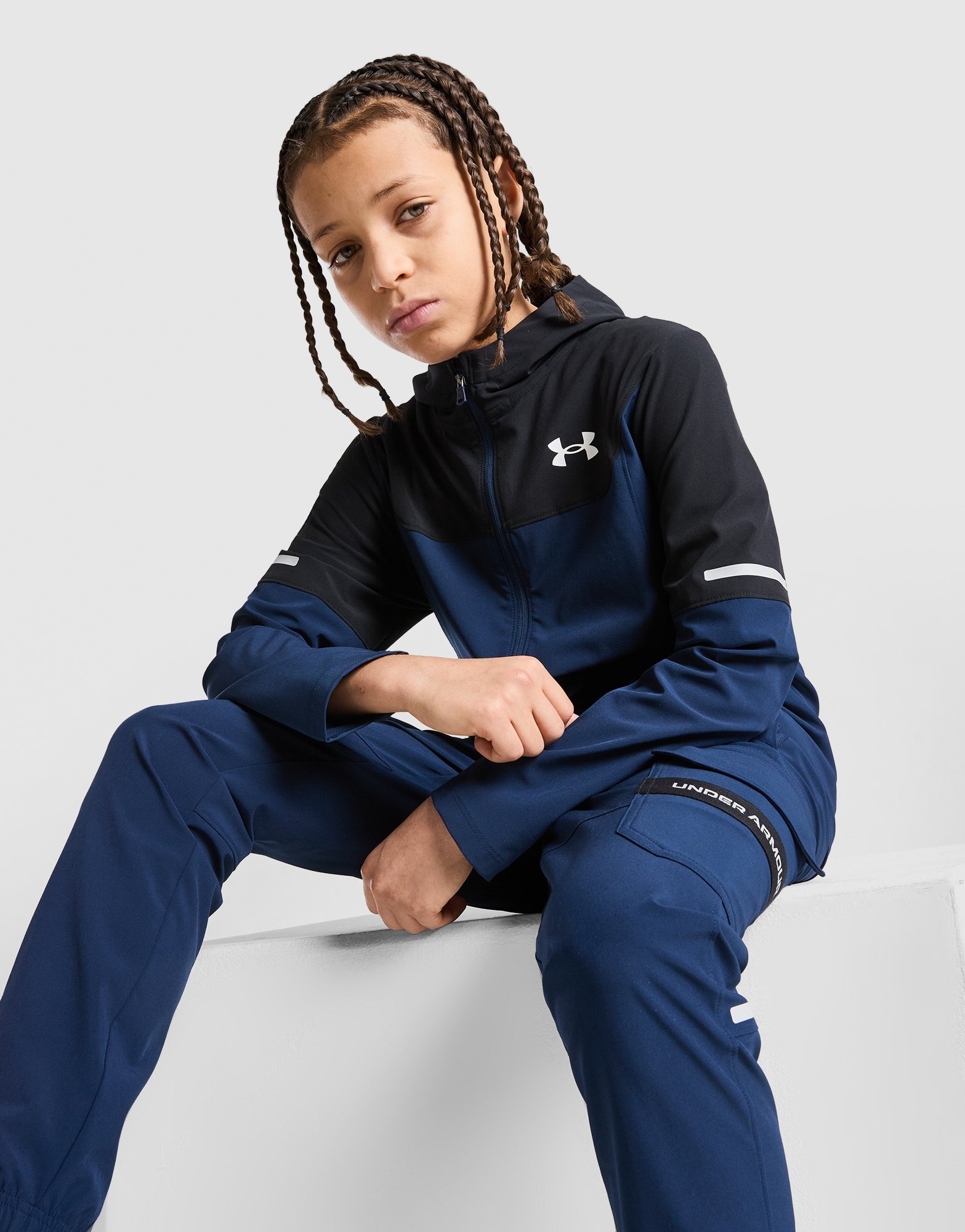 Blue Under Armour Tech Utility Colour Block Jacket Junior - JD Sports ...