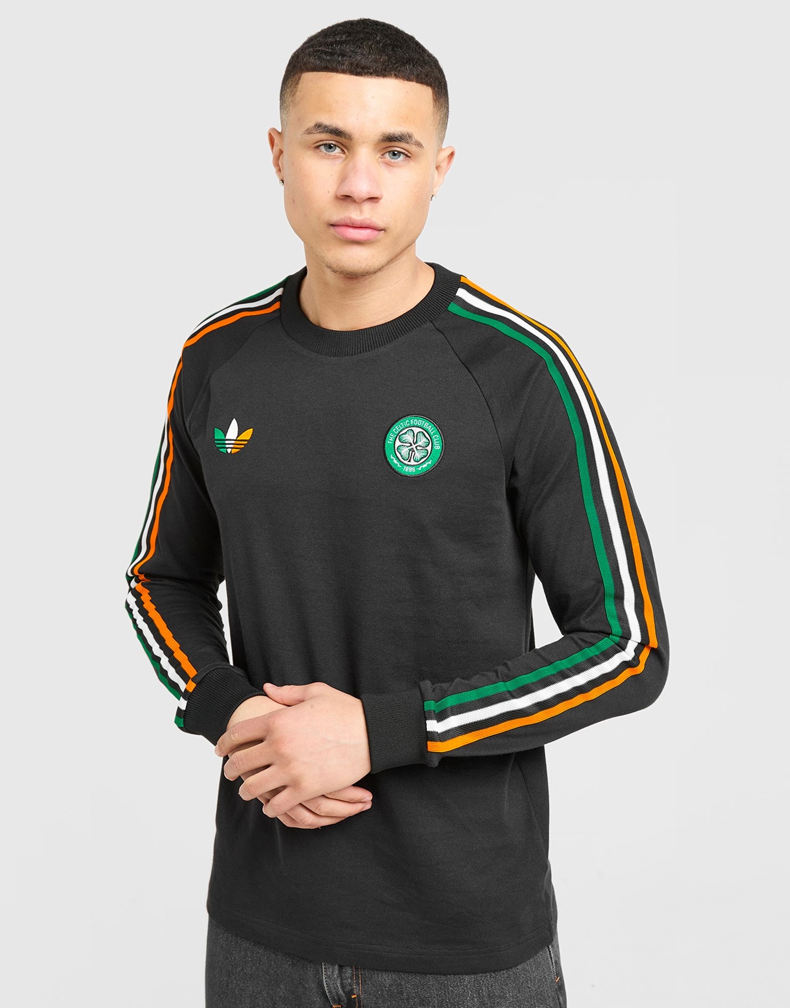 Black adidas Originals Celtic FC Irish Origins Long Sleeve Top - JD ...
