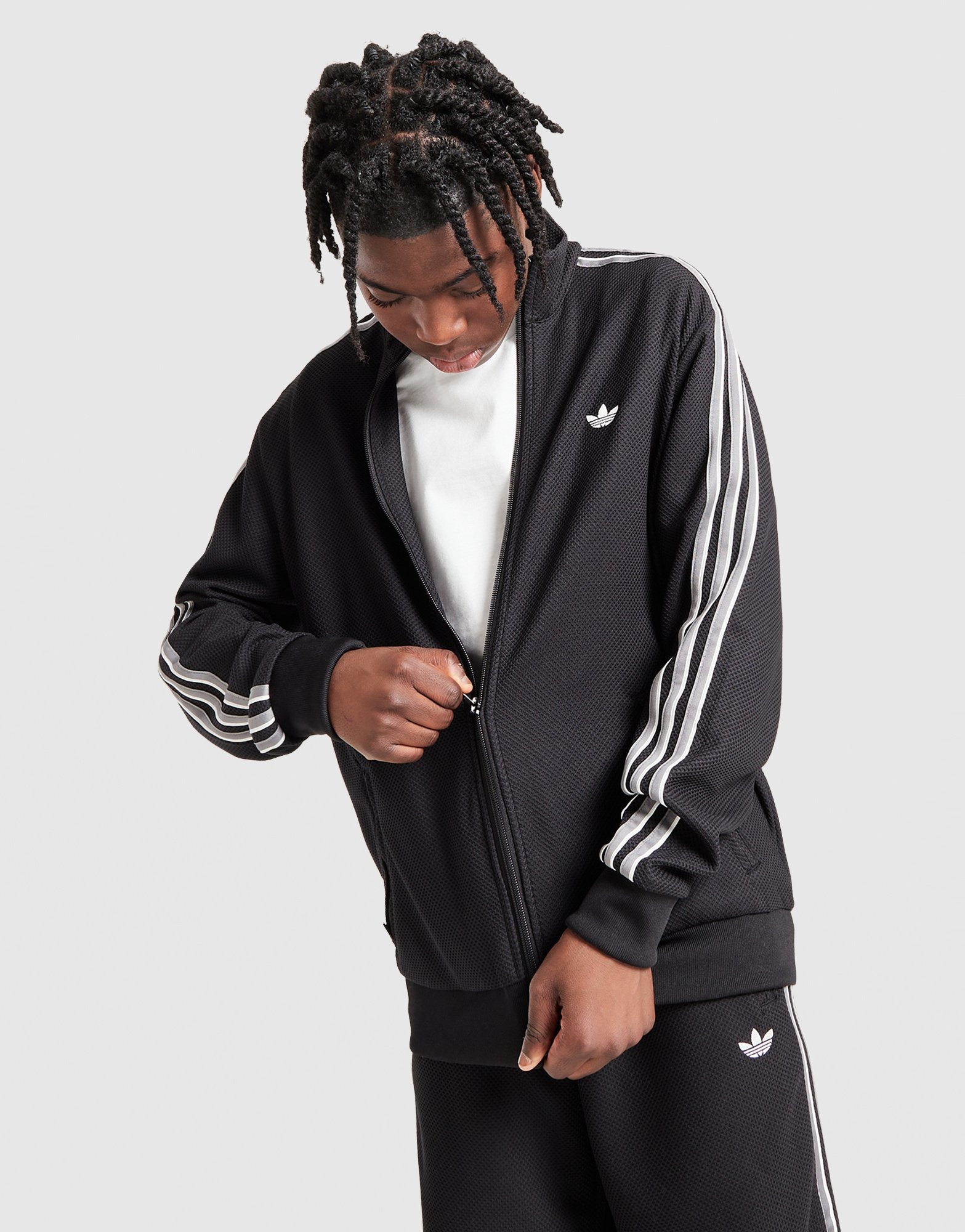 Black adidas Originals Waffle Track Top Junior - JD Sports Global