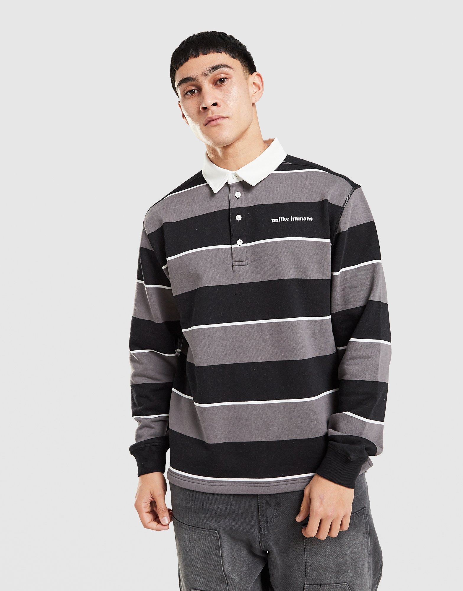 Black Unlike Humans Pen Rugby Shirt - JD Sports Global