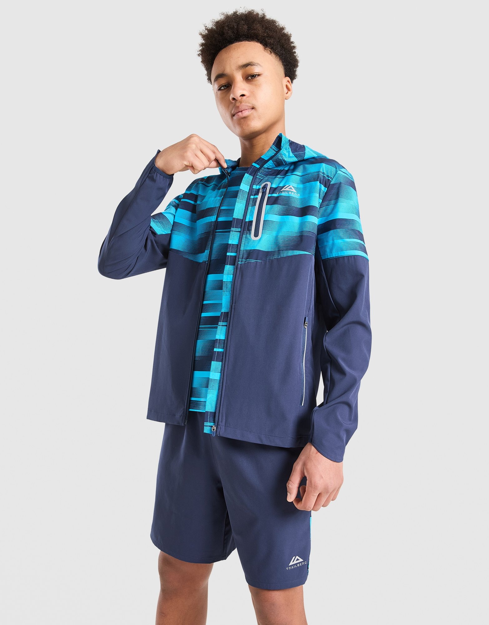 Blue Trailberg Dimension Colour Block Windbreaker Jacket Junior | JD ...