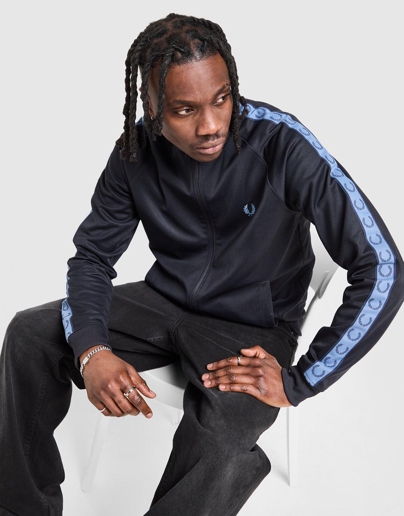Dark Blue Fred Perry Tape Track Top - JD Sports Global
