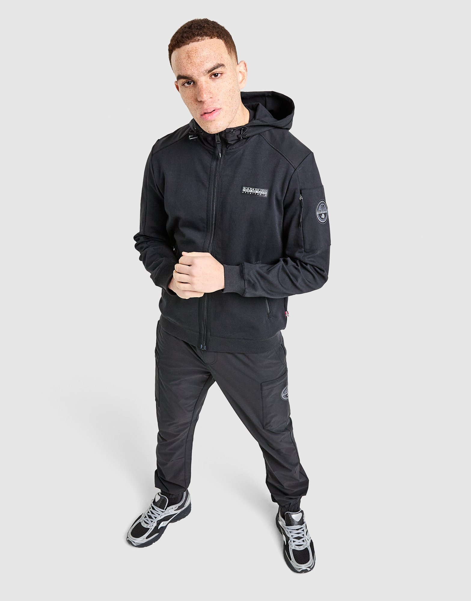Black Napapijri Belk Full Zip Hoodie - JD Sports Australia
