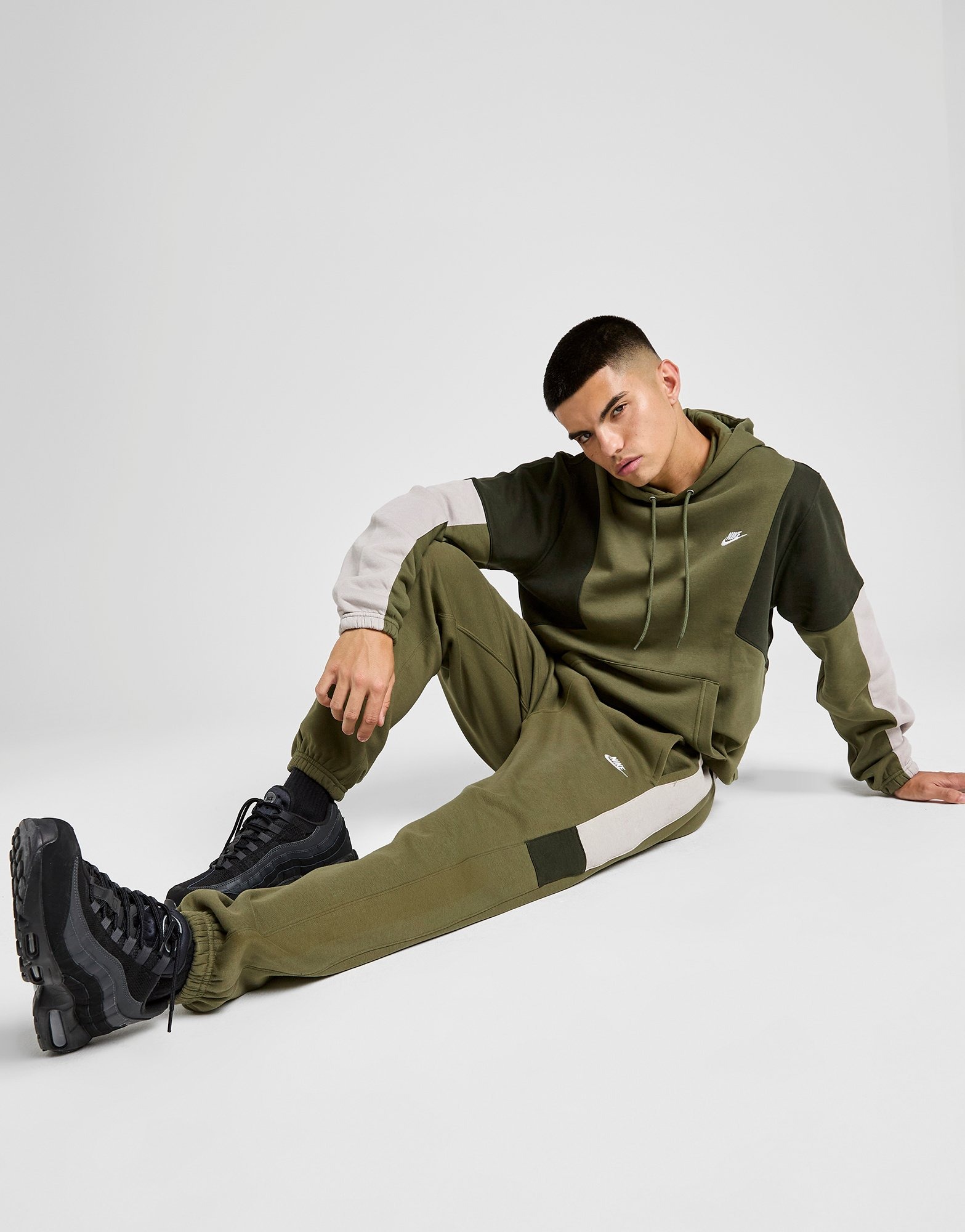 Green Nike Club Fleece Colour Block Joggers - JD Sports Global