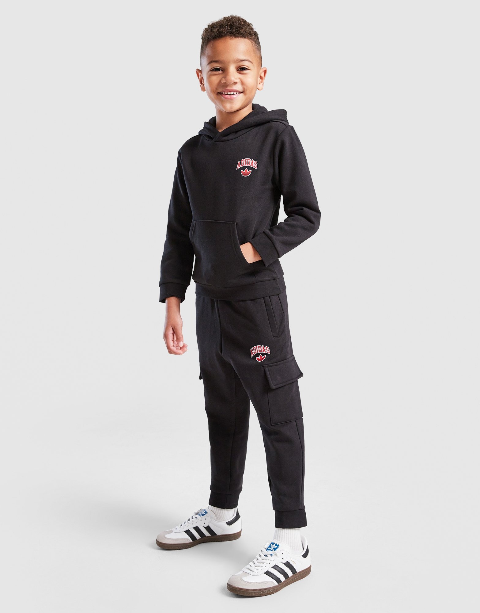 Black adidas Originals World Tour Cargo Tracksuit Children - JD Sports ...