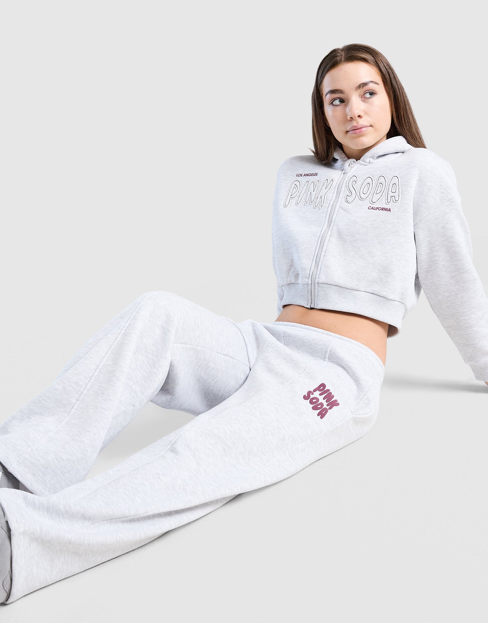 Grey Pink Soda Sport Girls' Rose Joggers Junior - JD Sports NZ