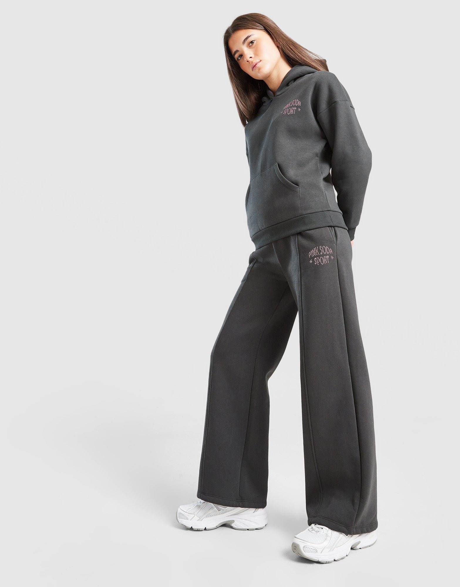 Grey Pink Soda Sport Girls' Rhinestone Joggers Junior - JD Sports Global
