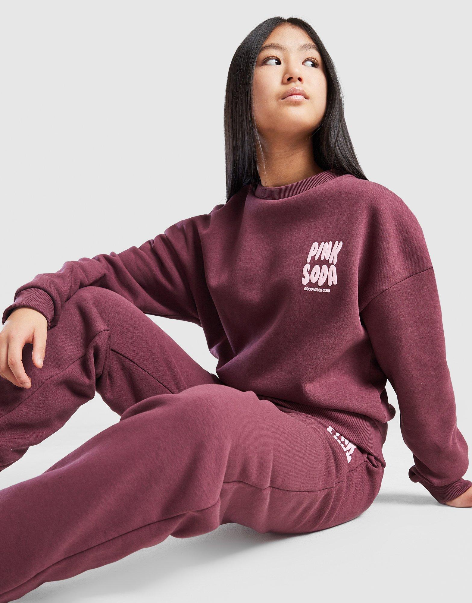 Burgundy Pink Soda Sport Girls' Tracksuit Junior - JD Sports NZ