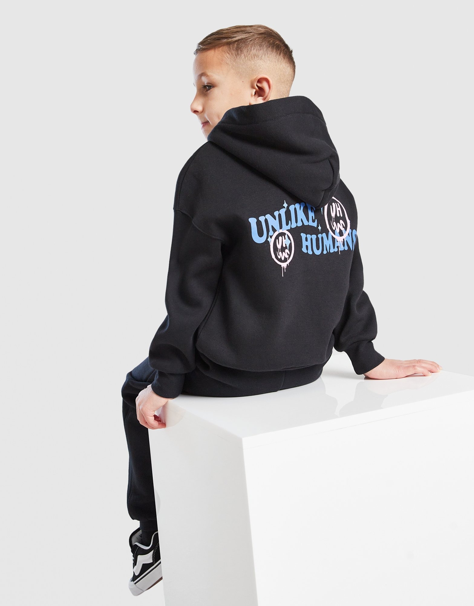 Black Unlike Humans Smile Overhead Tracksuit Children - JD Sports NZ