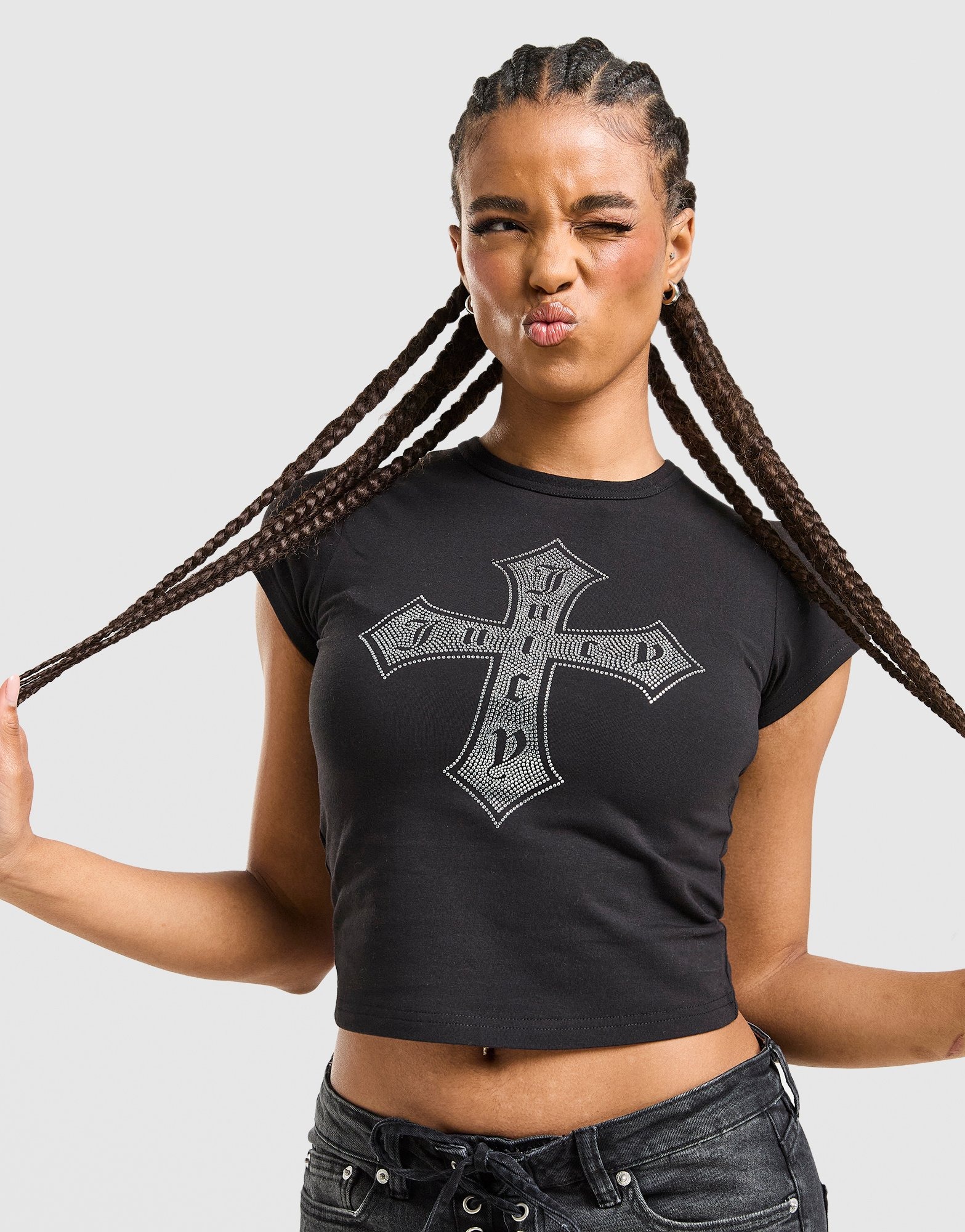 JUICY COUTURE T-shirt Cross Diamante Baby Noir- JD Sports France