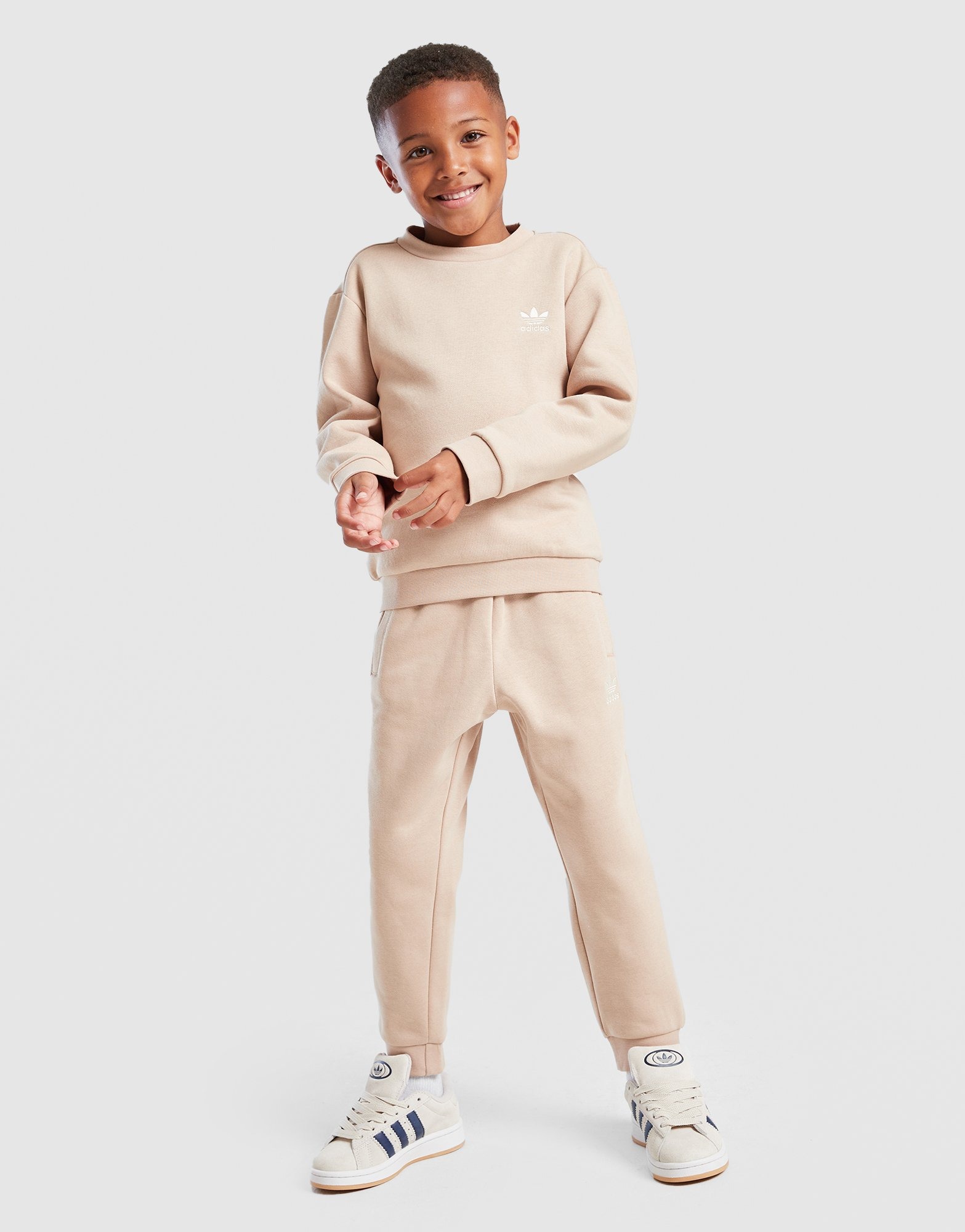 adidas Originals Trefoil Essential Crew Tracksuit Children - JD Sports ...