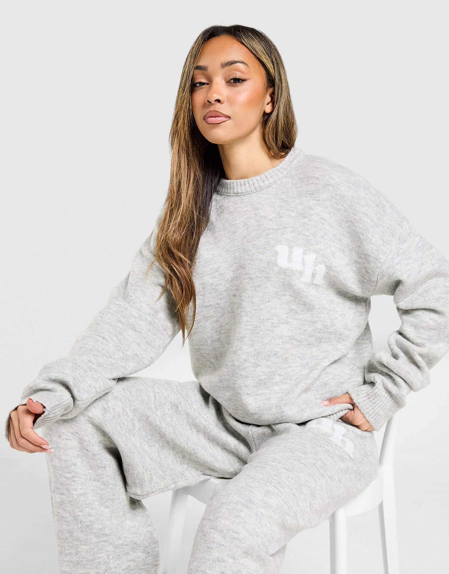 Grey Unlike Humans Knit Crew Sweatshirt - JD Sports NZ