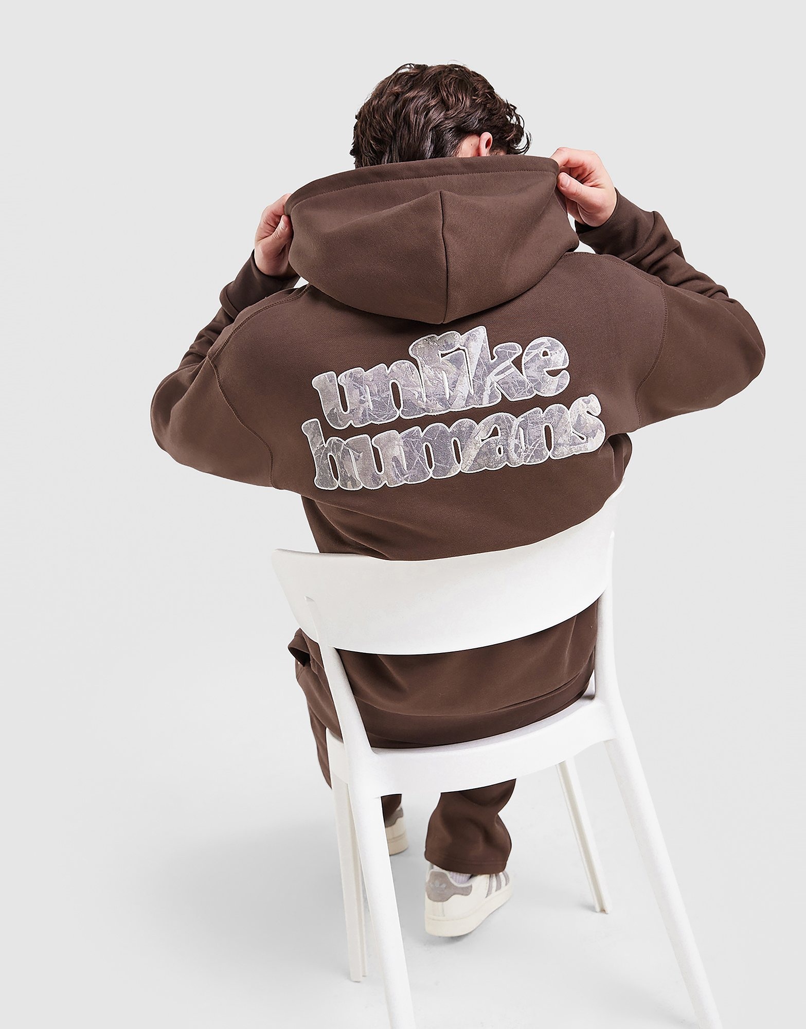 Brown Unlike Humans Hidden Full Zip Hoodie | JD Sports UK