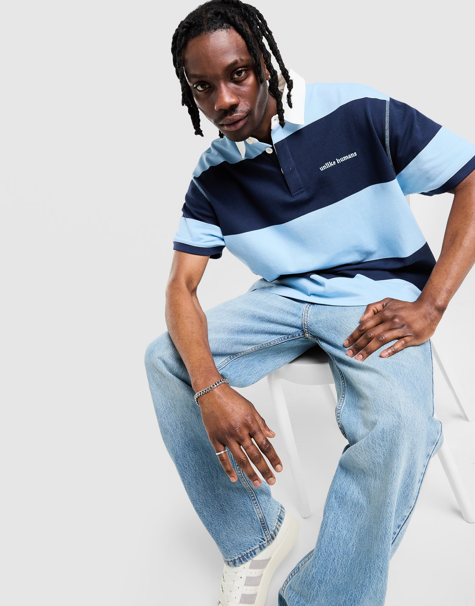 Blue Unlike Humans Jewel Polo Shirt | JD Sports UK