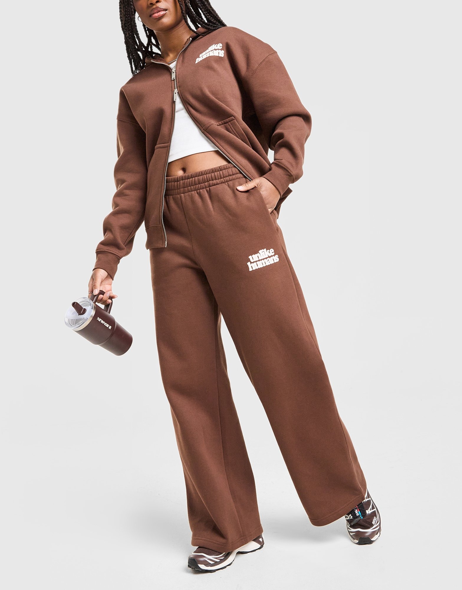 Brown Unlike Humans Bubble Wide Leg Joggers | JD Sports UK