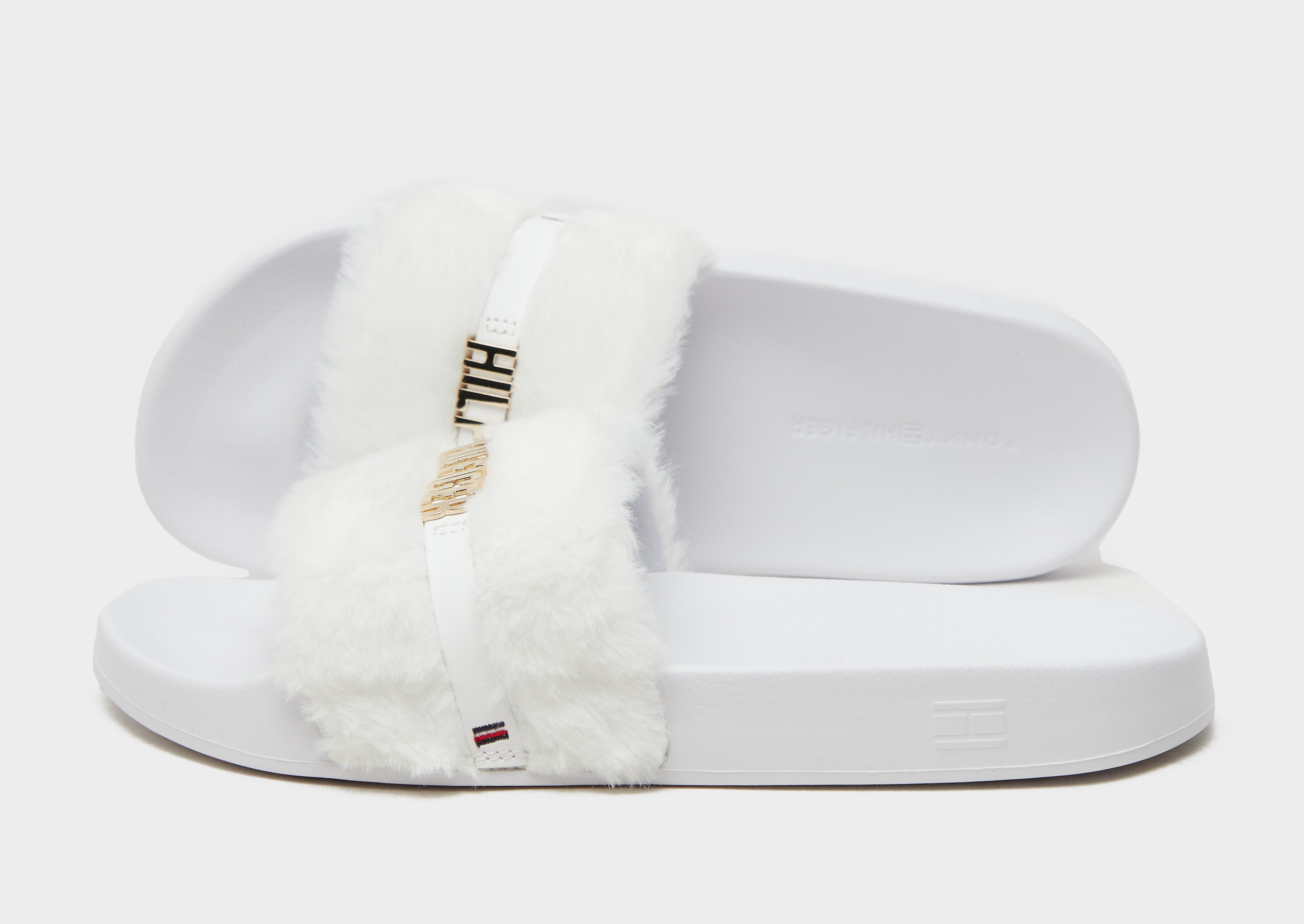 White Tommy Hilfiger Maezie Slides Women's - JD Sports