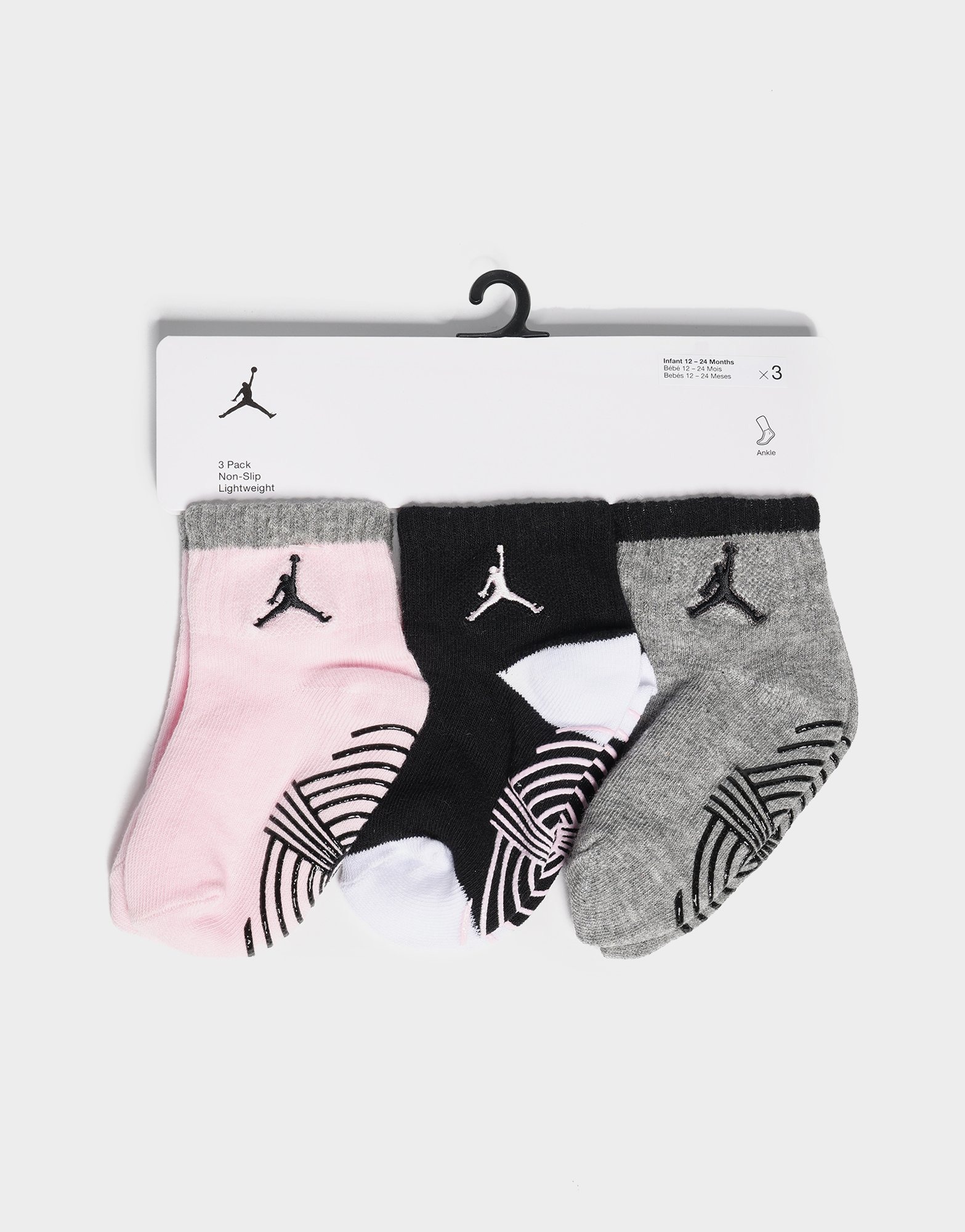 Pink Jordan Gripper Socks 3 Pack - JD Sports NZ