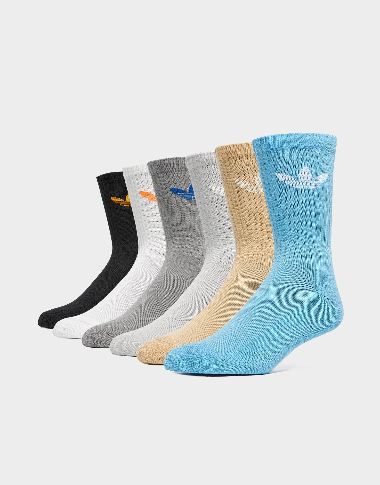 Multi adidas Originals Trefoil Crew Socks 6 Pack - JD Sports Australia