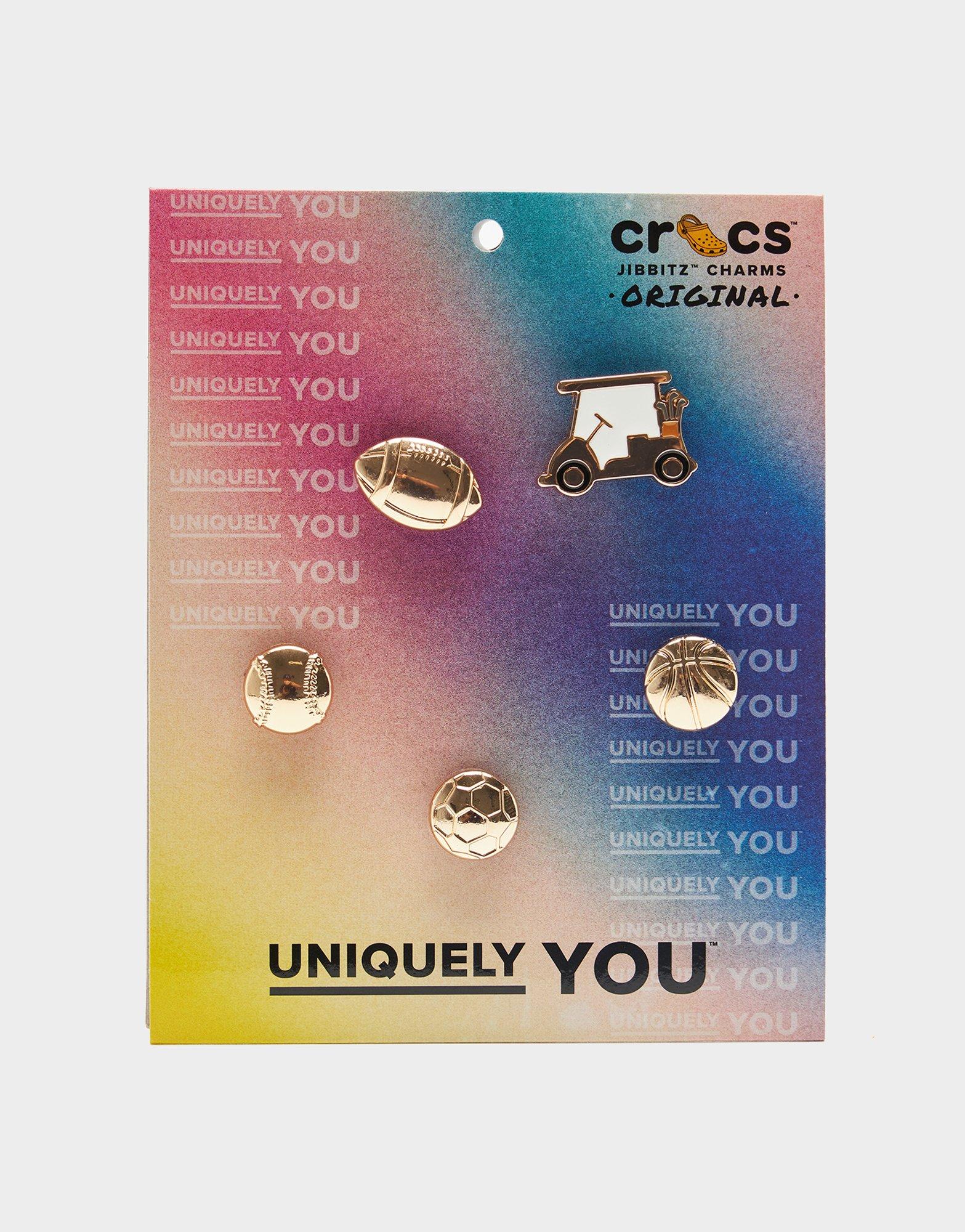 Multi Crocs Jibbitz Charms 'All Gold Sports' 5 Pack - JD Sports